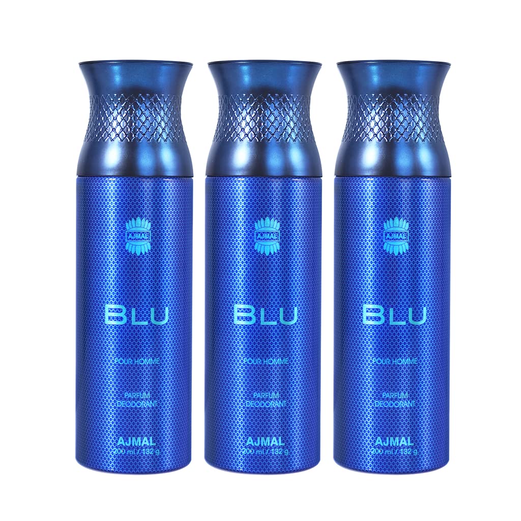 Ajmal Blu Deodorant Spray - For Men (200 ml, Pack of 3) : Amazon.in: Beauty