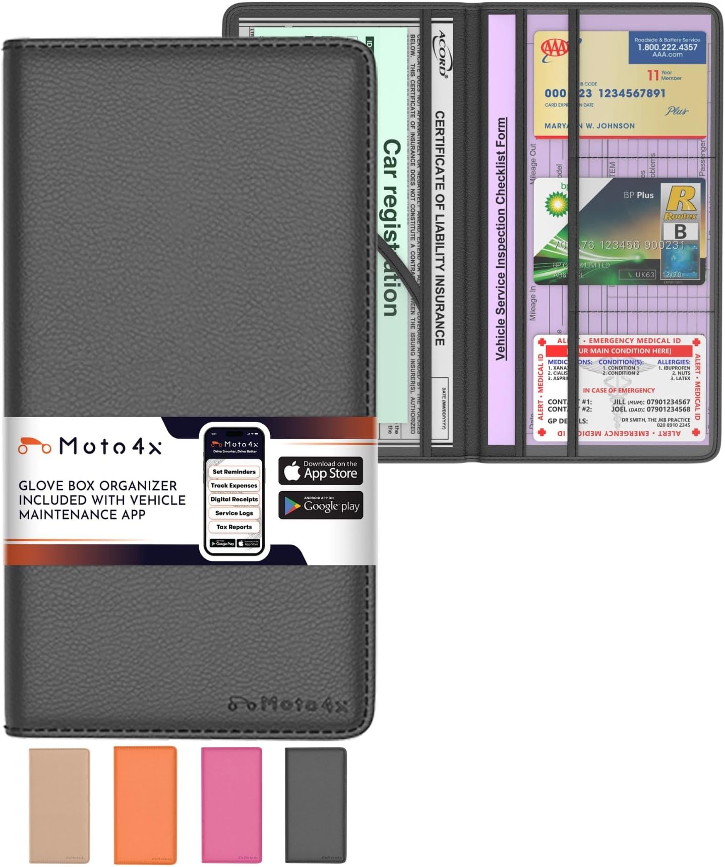 Amazon.com: TILDOSAC 2Pack Leather Car Registration and Insurance Card ...