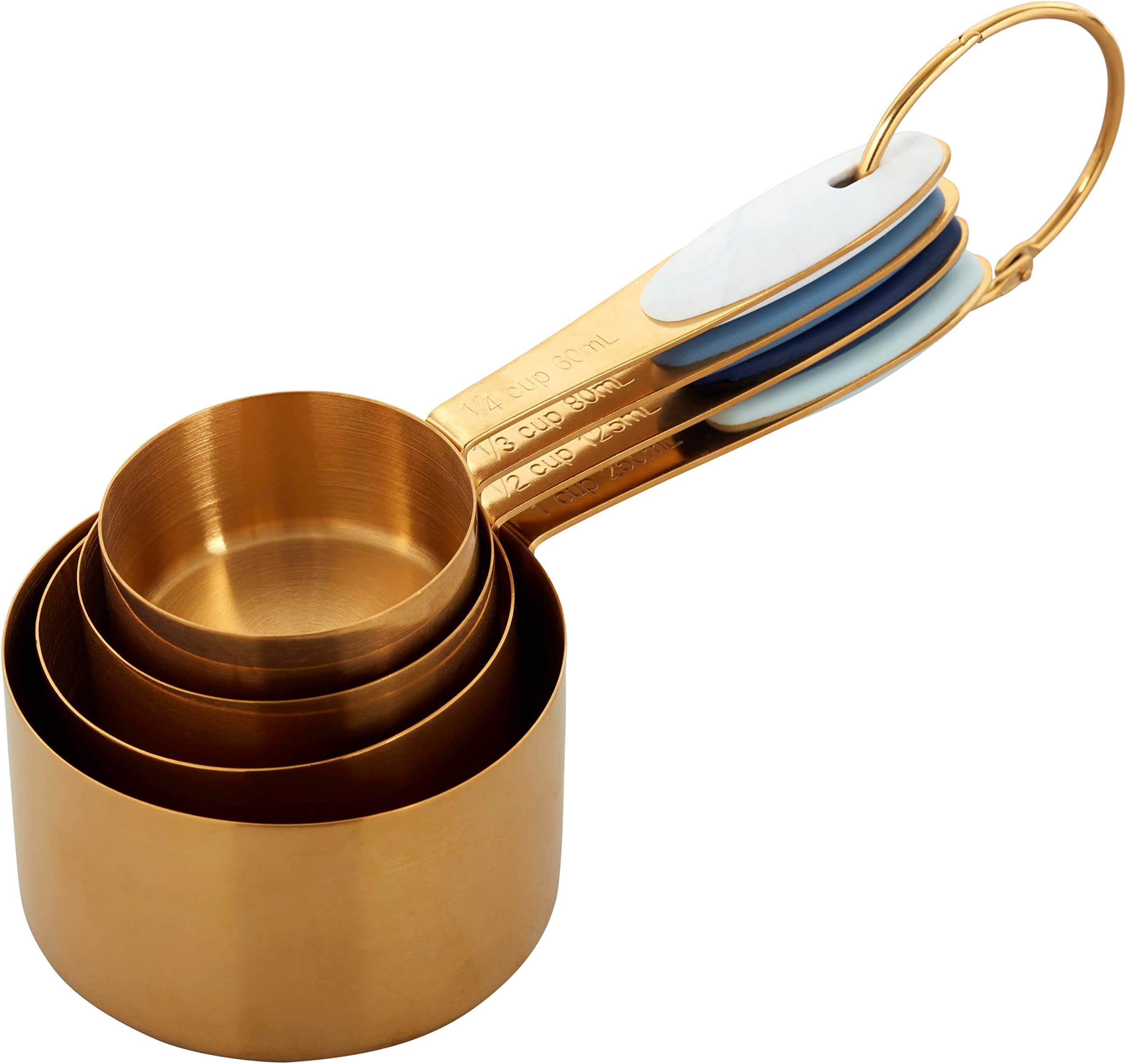 Amazon.com: Wilton Navy Blue and Gold Measuring Cups, Measuring Spoons ...