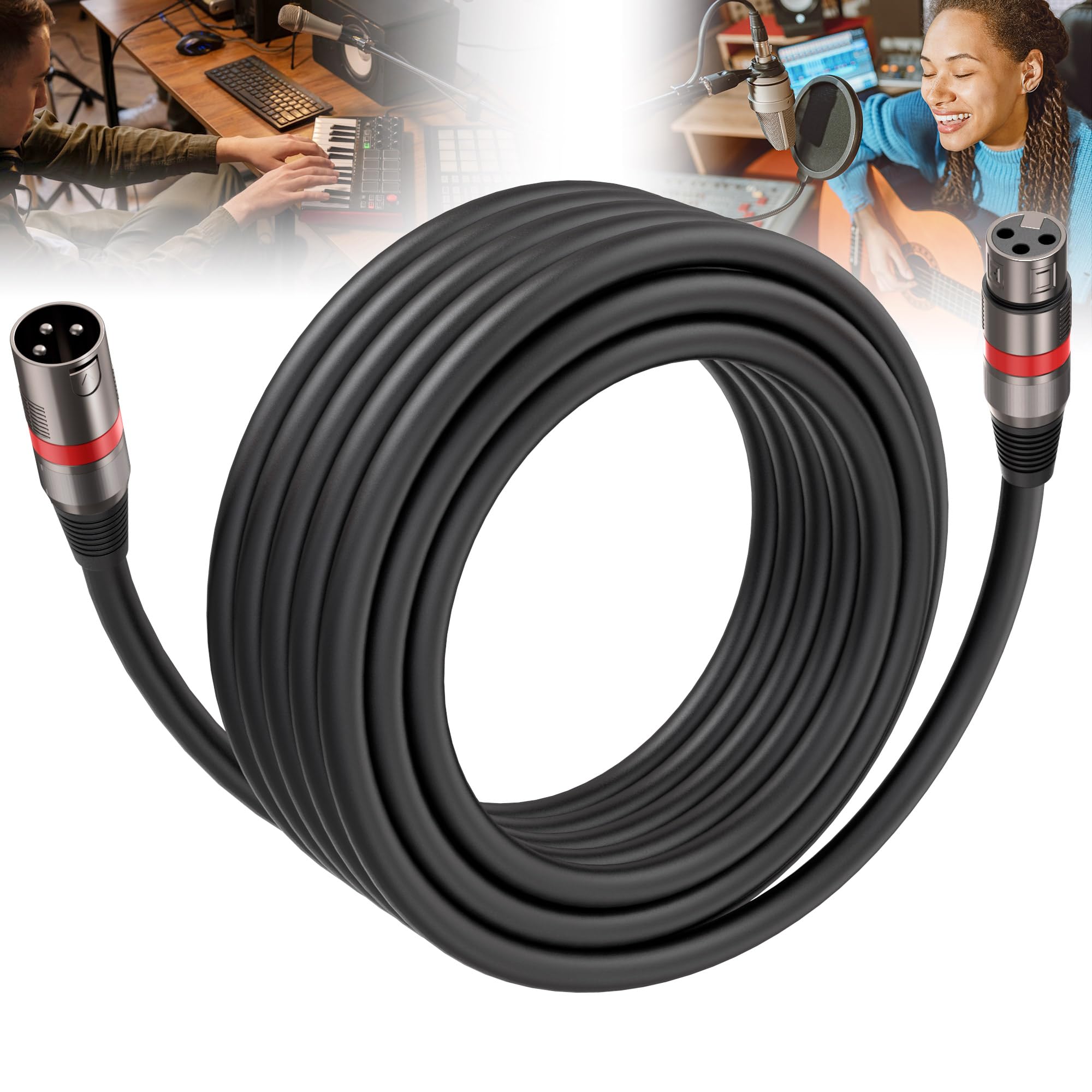 Snapklik.com : Bietrun XLR Cables 25FT 1 Pack, Premium Heavy Duty ...