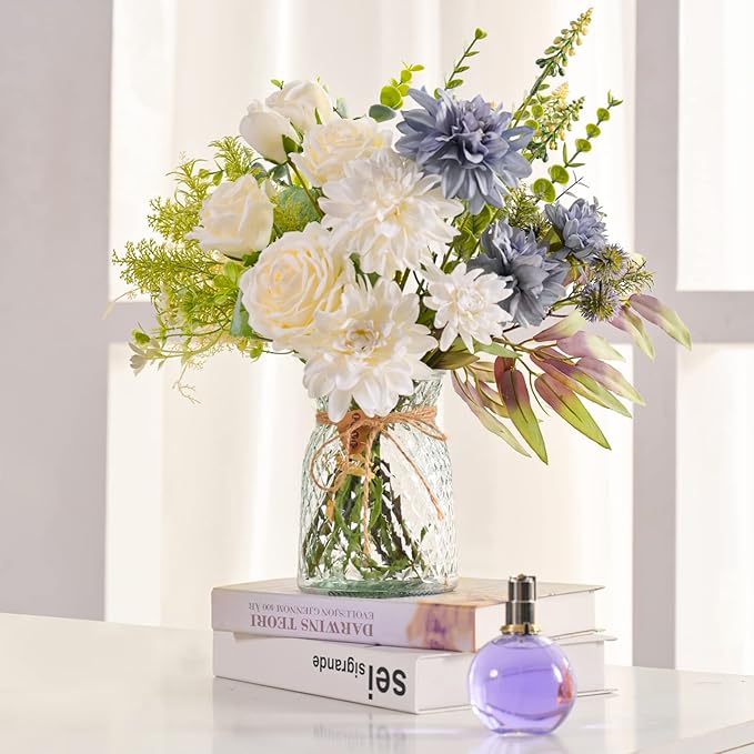 Buy GDSSG Fake Flowers in Vase,Artificial Flowers in Vase for Centerpiece Table Decorations.Faux ...