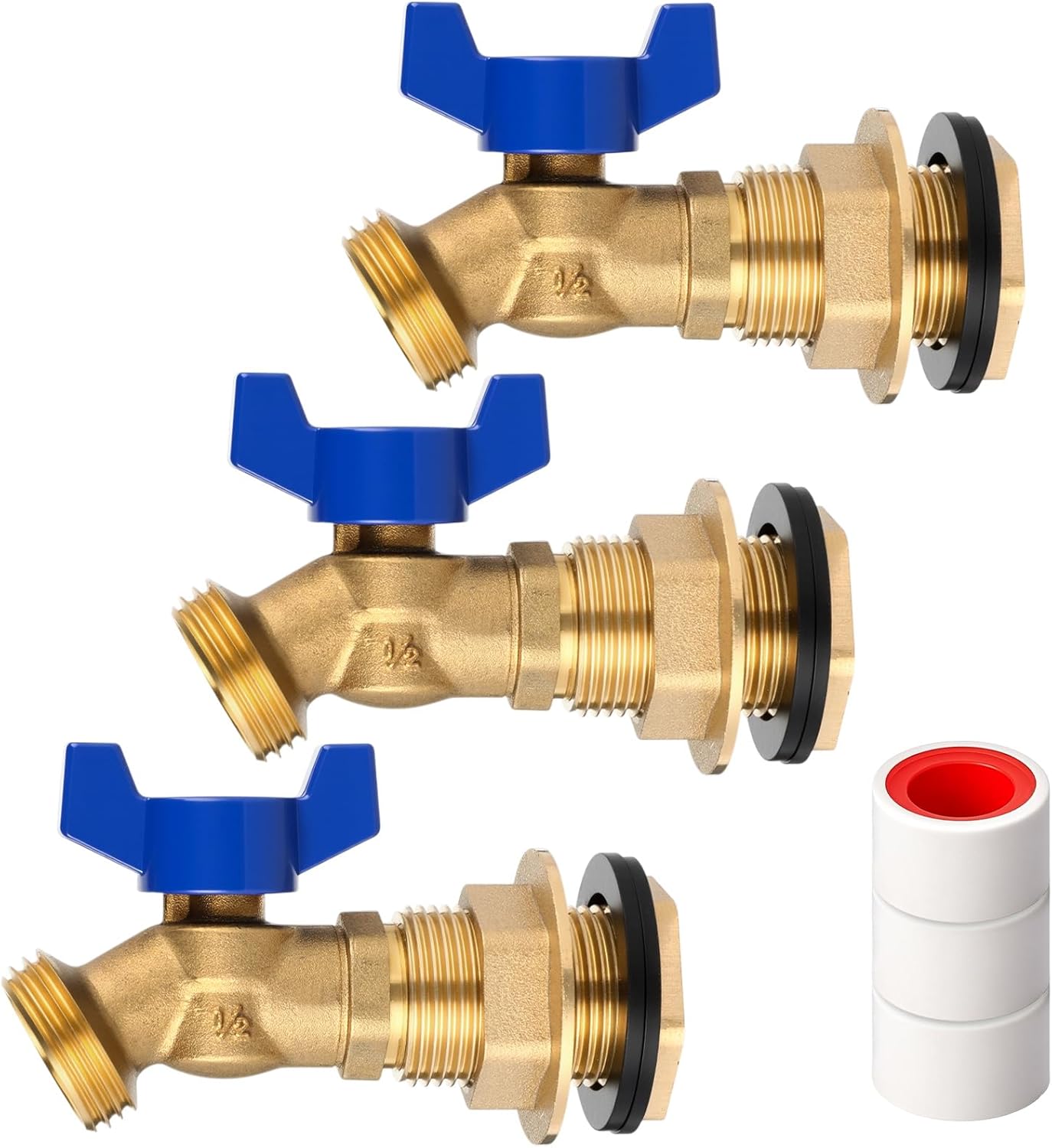 Amazon.com : JaGely 3 Sets Brass Rain Barrel Spigot Kit with Heavy Duty ...