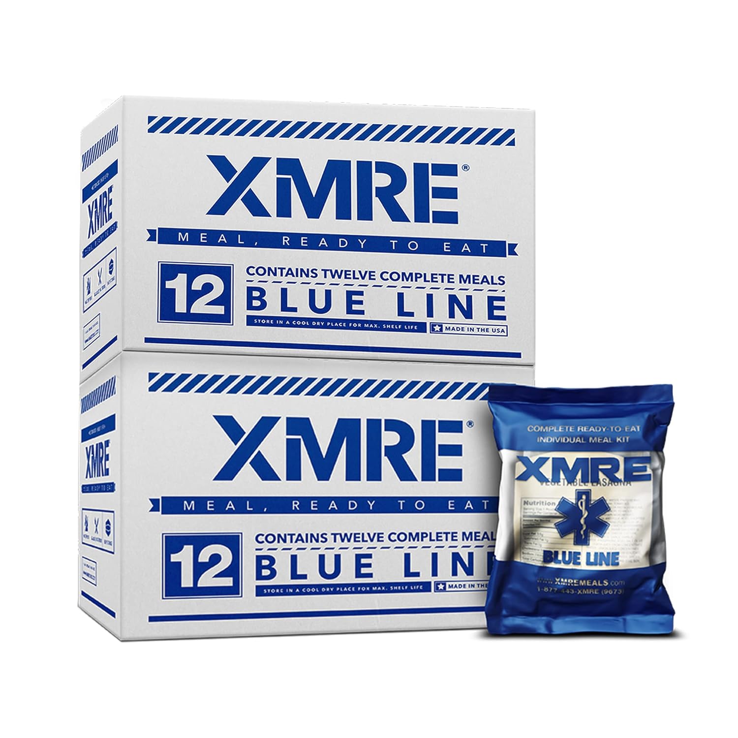 Amazon.com: XMRE Blue Line Meals Ready to Eat | Military Grade MREs ...