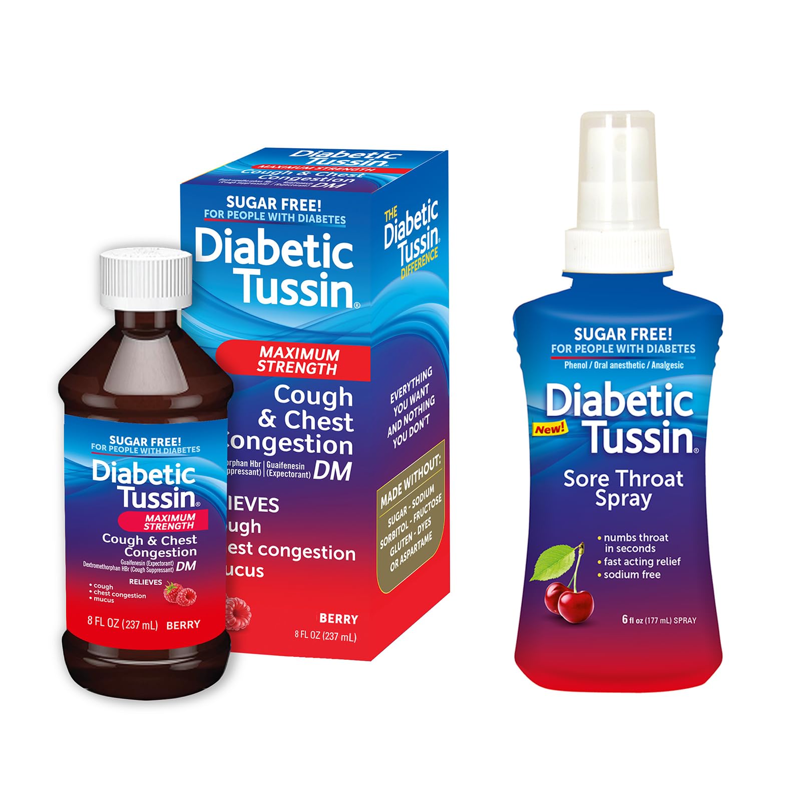 Amazon.com: Diabetic Tussin DM Maximum Strength Cough Syrup, Safe for ...
