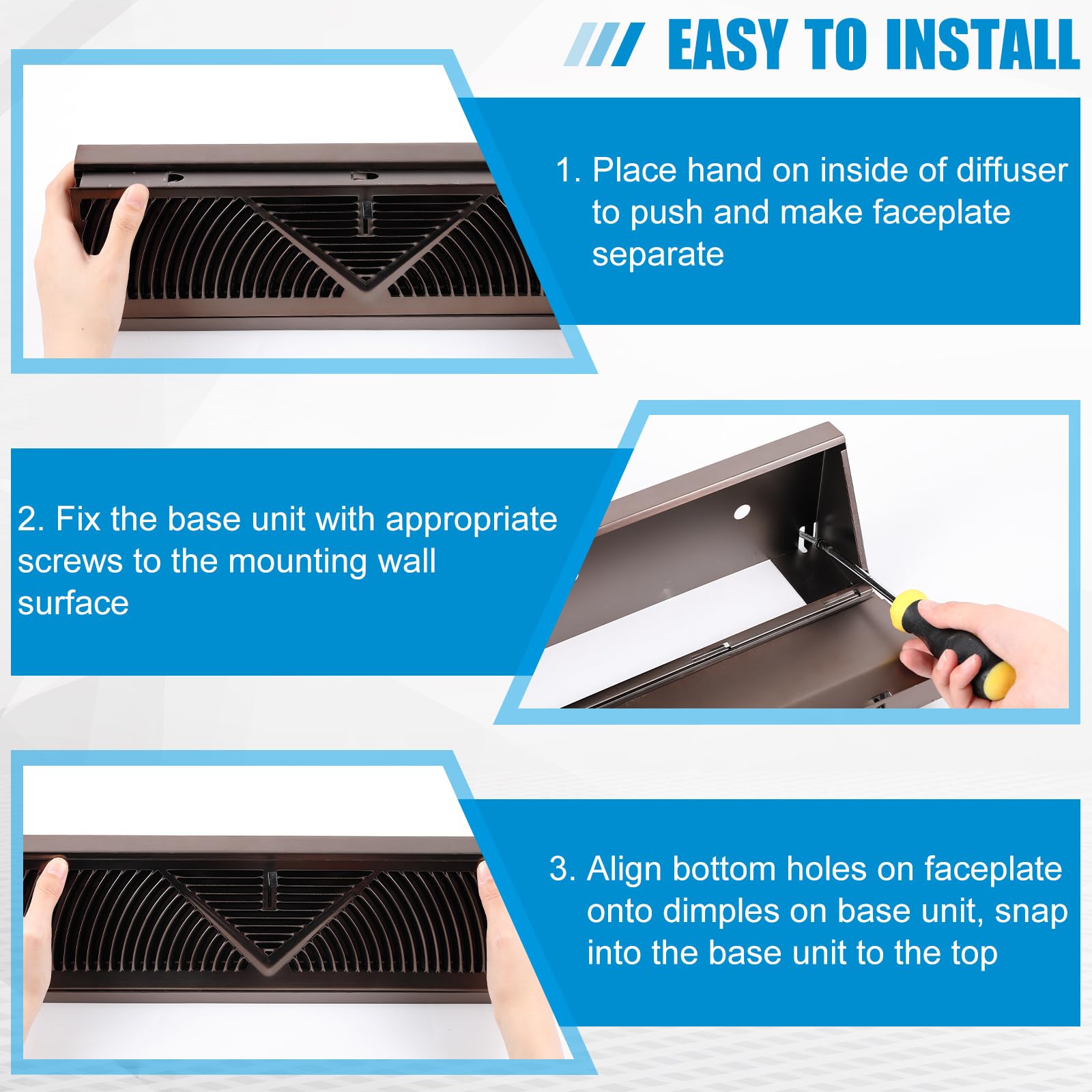 Snapklik.com : Yaocom 4 Pack 15 Inch Baseboard Register Duct Opening ...
