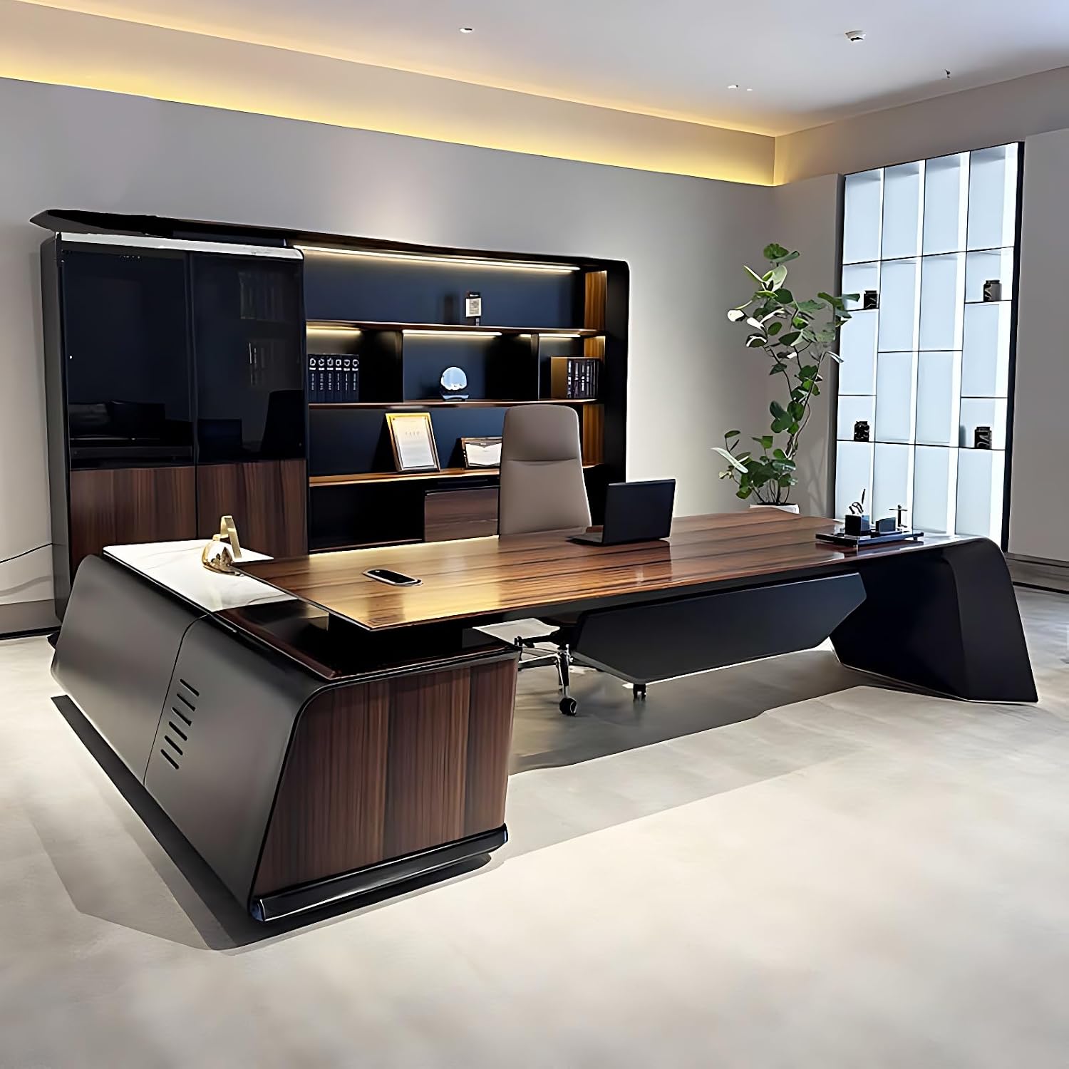 Amazon.com: ZGNBSD Executive L-Shaped Desk - Modern Home Office Desk ...