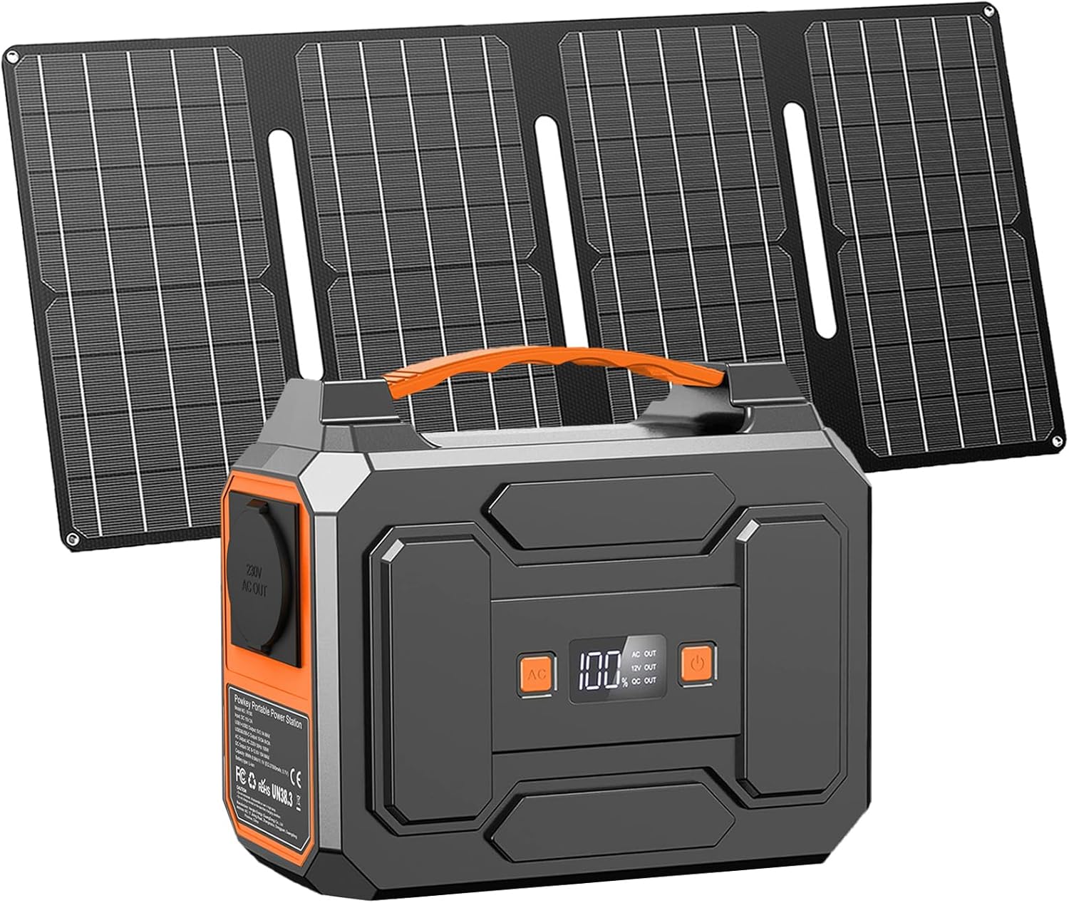 Powkey Power Station with Solar Panel 99 Wh/27000 mAh Portable Power ...