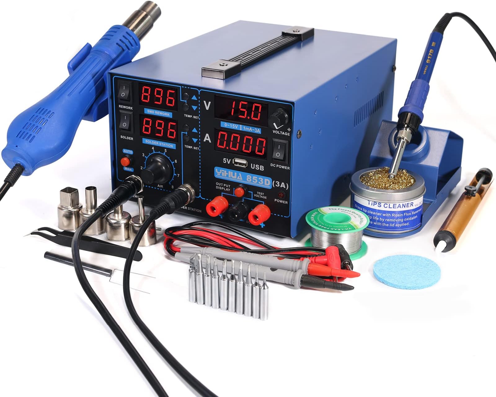 3-in-1 Hot Air Rework Soldering Station - Hot Air Gun with Mechanical ...