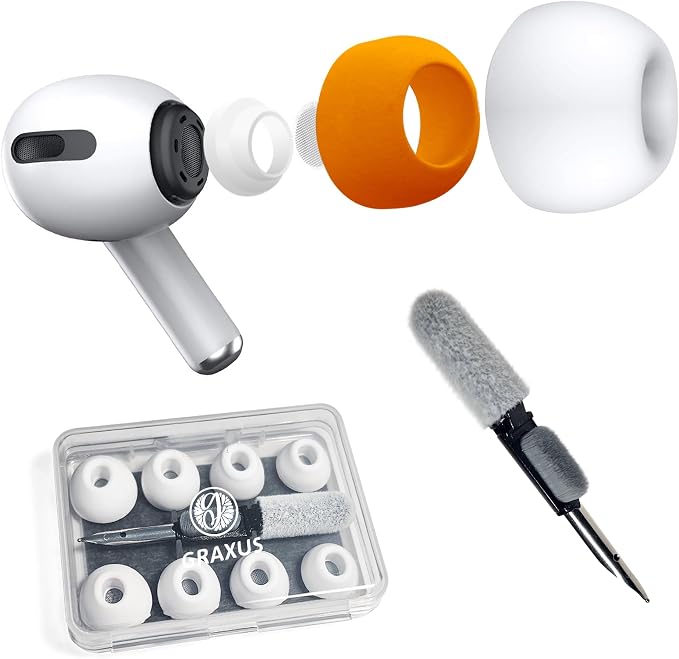 Amazon.com: Memory Foam Ear Tips for AirPods Pro and AirPods Pro 2 with ...