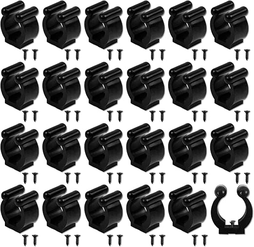 24 Pcs Fishing Rod Clips, Billiards Pool Cue Clips with 48 Pcs Screws ...