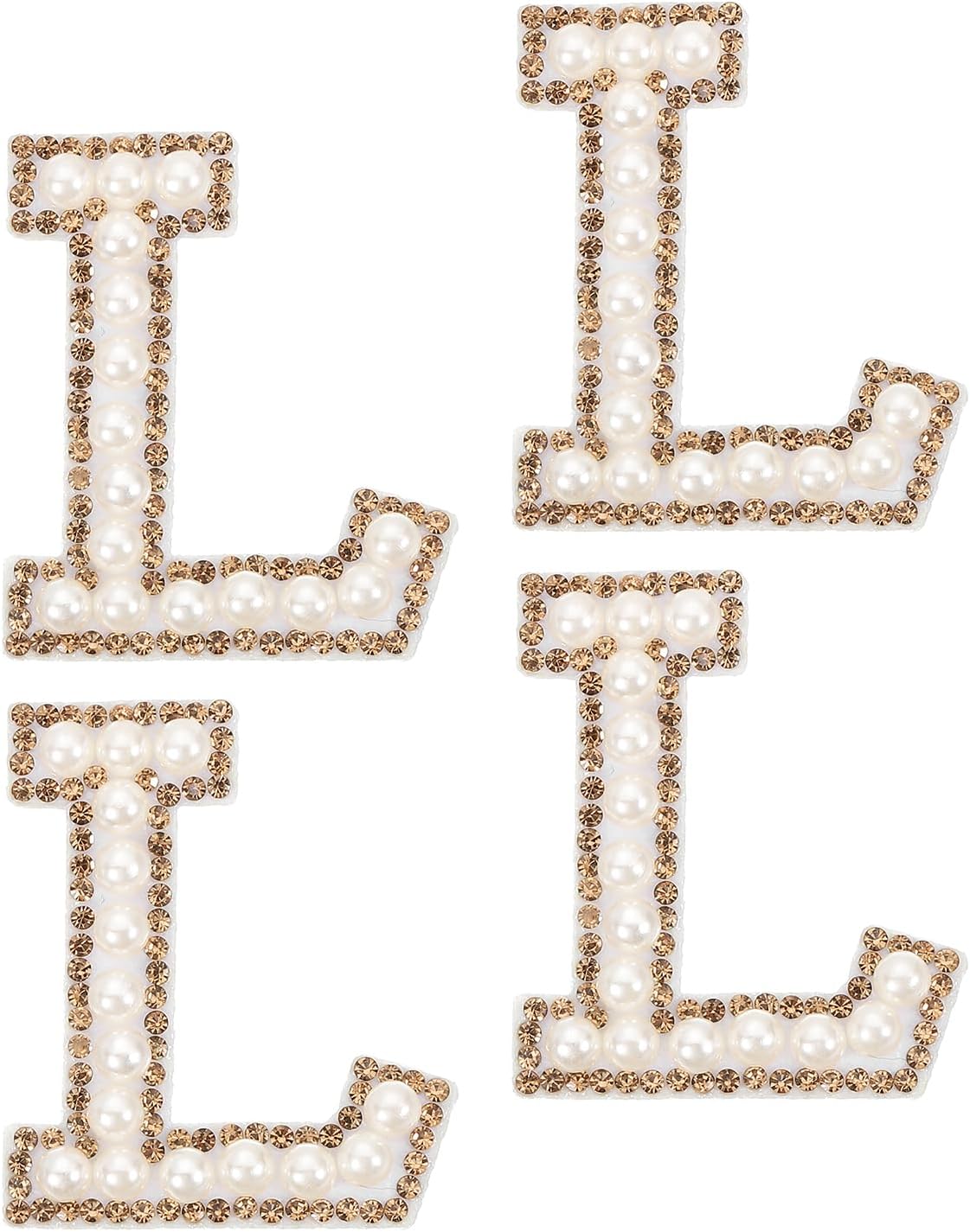 Amazon.com: uxcell 10Pcs Iron on Letters Patches, Letter L Rhinestone ...