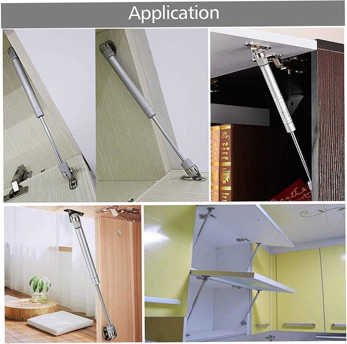 Buy 100N/22.5 lb Gas Strut Cabinet Hinge Safety Lift Support, Soft Open ...