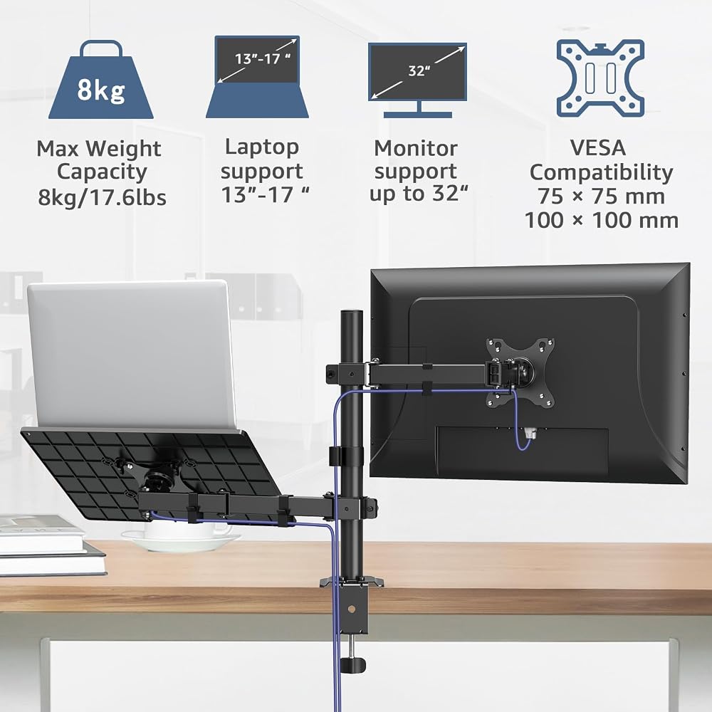 MOUNTUP Monitor Mount with Laptop Tray, Single Australia | Ubuy