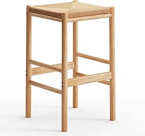 Amazon.com: Alta Backless Counter Stool – Solid Wood Frame with Natural ...