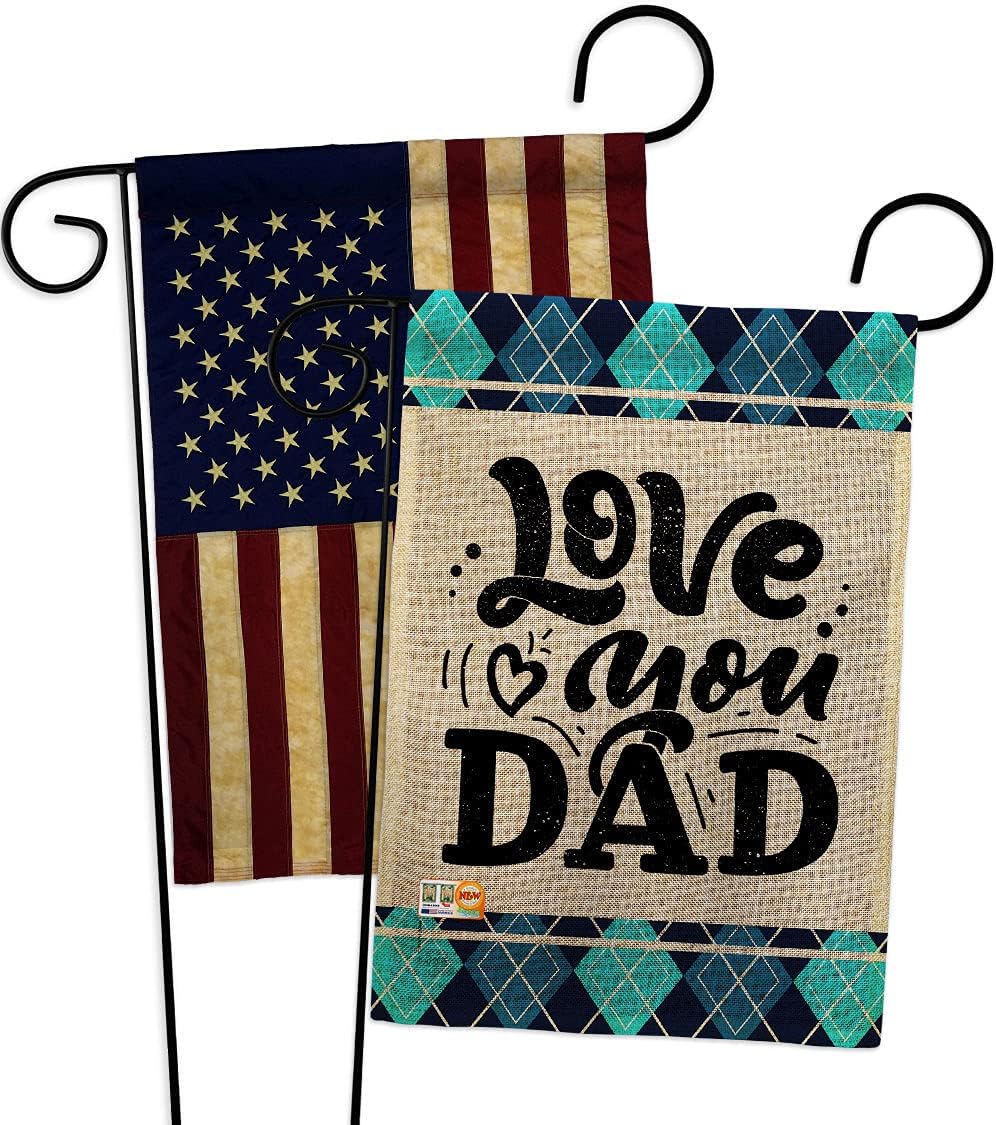 Amazon.com : Father's Day Love You Dad Burlap Garden Flags Pack Family ...