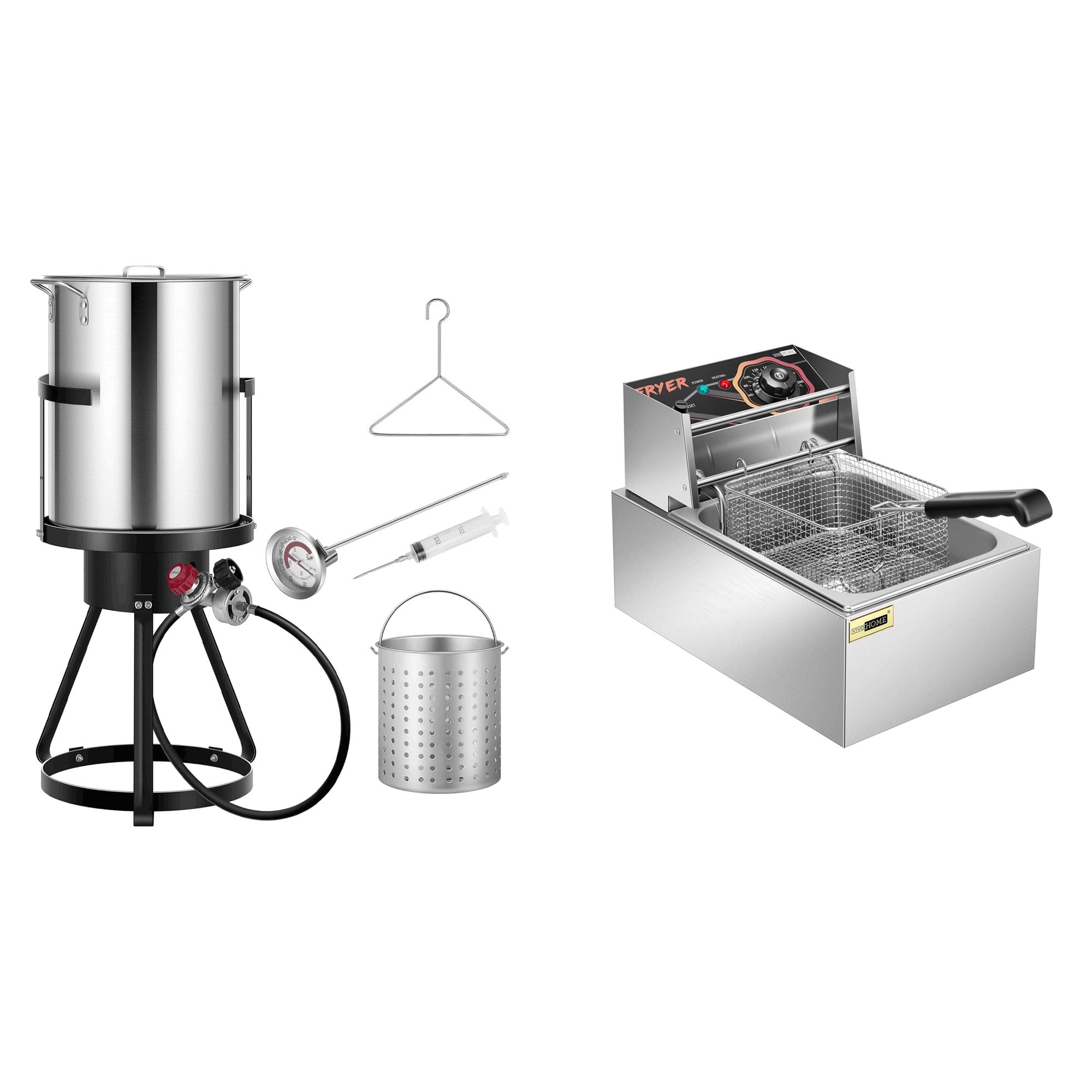 Amazon.com : VIVOHOME 30 Qt. Aluminum Turkey Deep Fryer Pot with 2500W ...