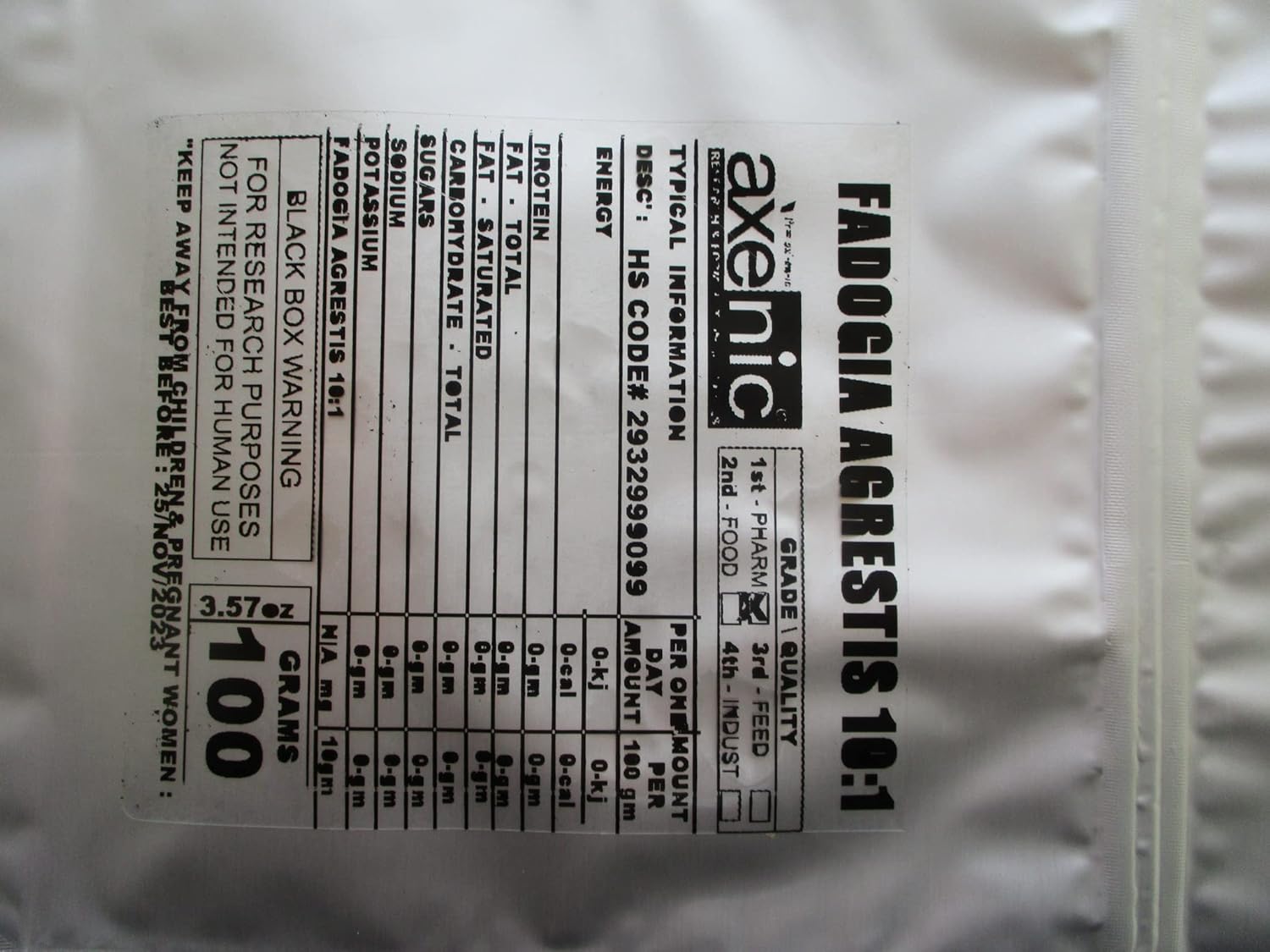 Amazon.com: AXENIC Fadogia Agrestis 10:1 Extract Powder-100gms Powder ...