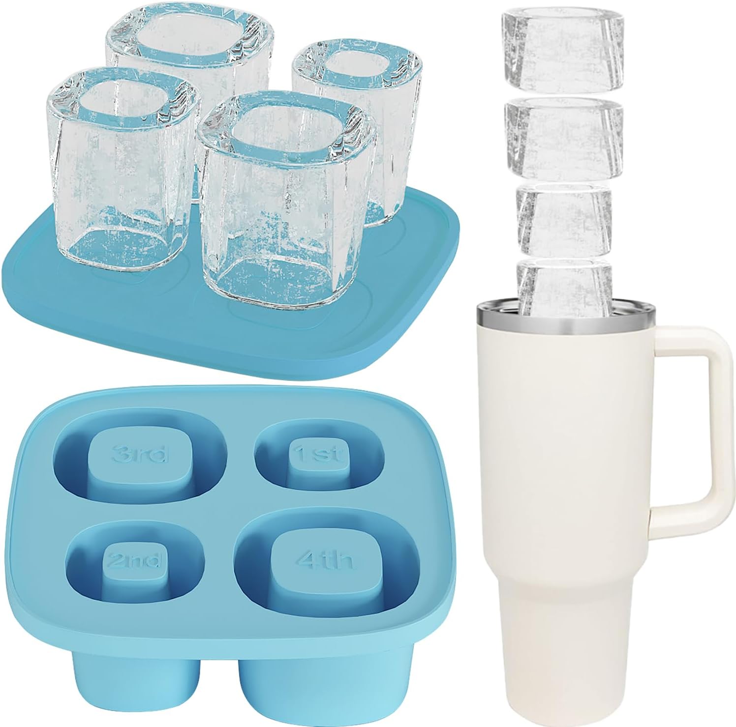 Amazon.com: 2 PCS Ice Cube Tray for Stanley Cups, Stanley Ice Mold ...