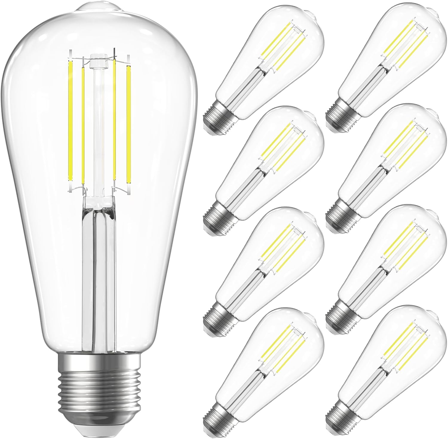 SHINESTAR E26 LED Bulb 60 Watt, 4000K Bright White, Dimmable Edison ...
