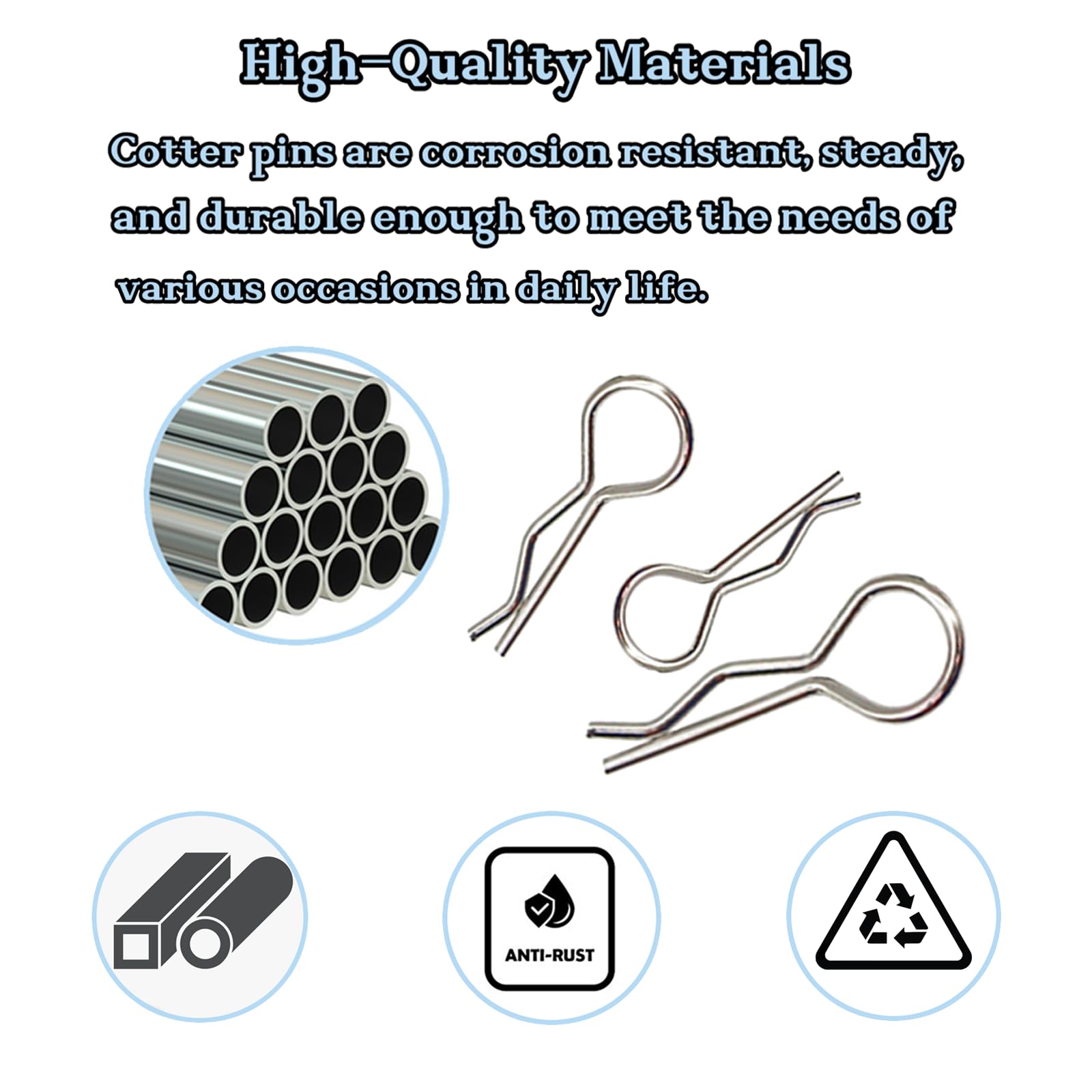 Snapklik.com : 55pcs Cotter Pins, R Clips Hardware Pins, Spring ...
