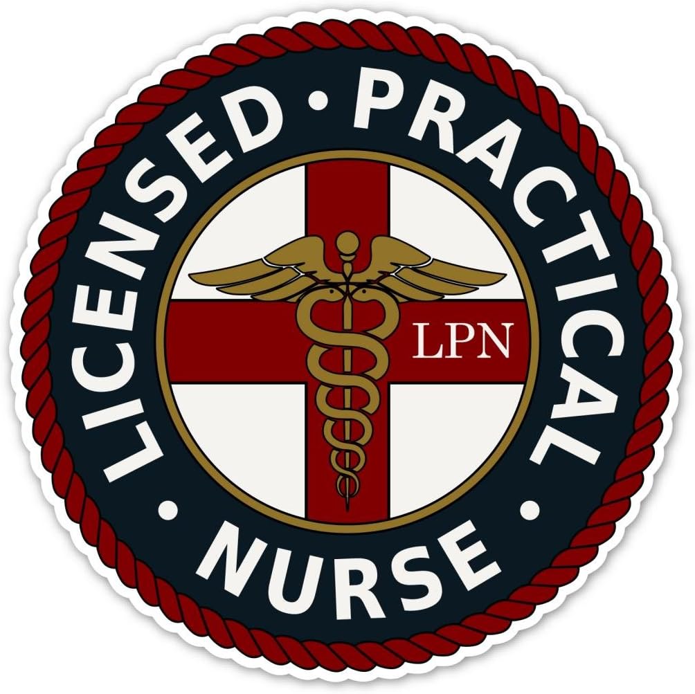 Licensed Practical Nurse LPN Caduceus Emblem Seal Vinyl Decal Bumper ...