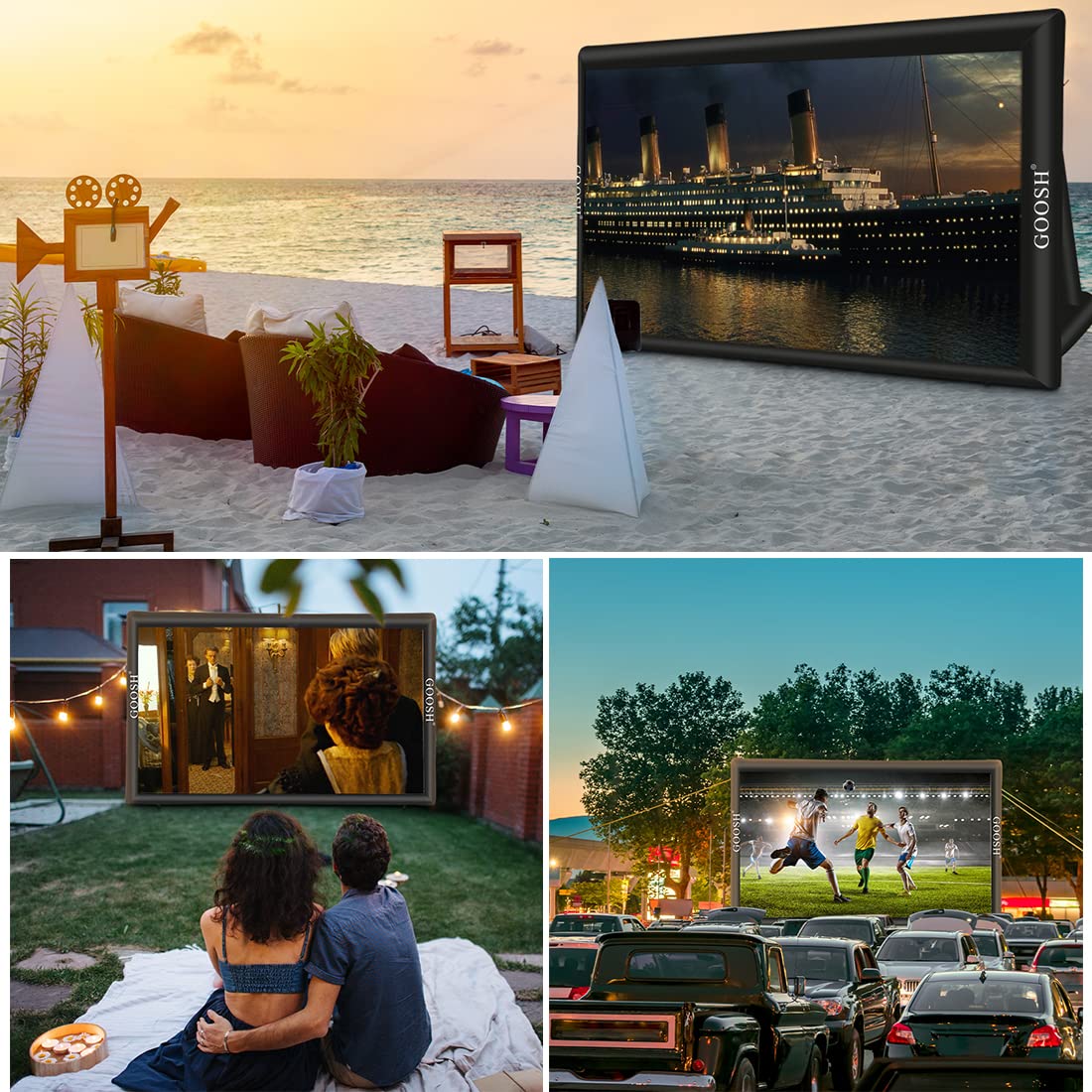 Buy GOOSH Inflatable Projector Screen, Inflatable Movie Screen Outdoor ...