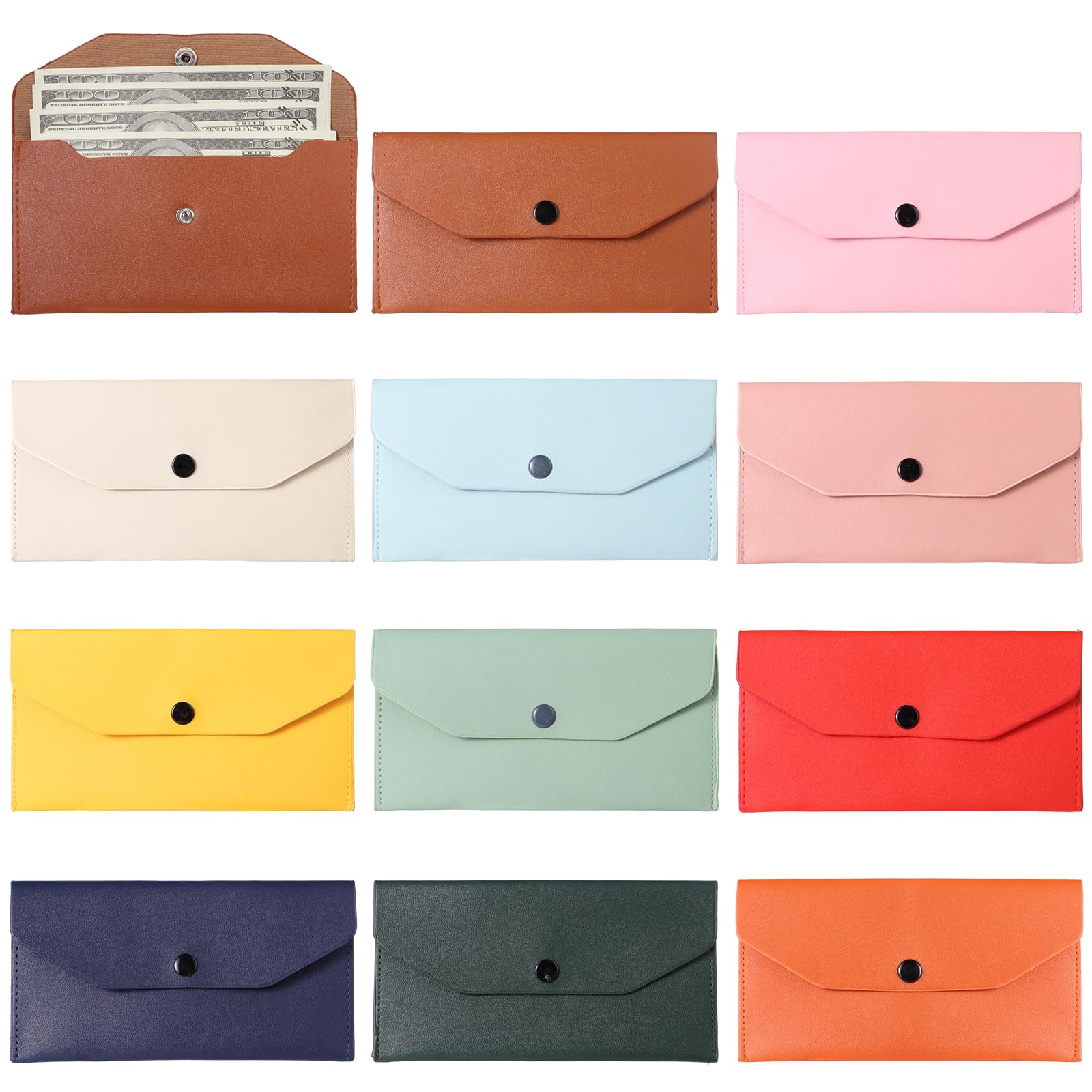 Amazon.com : 11 PCS Cash Envelope Wallets PU Leather Envelope Wallets ...