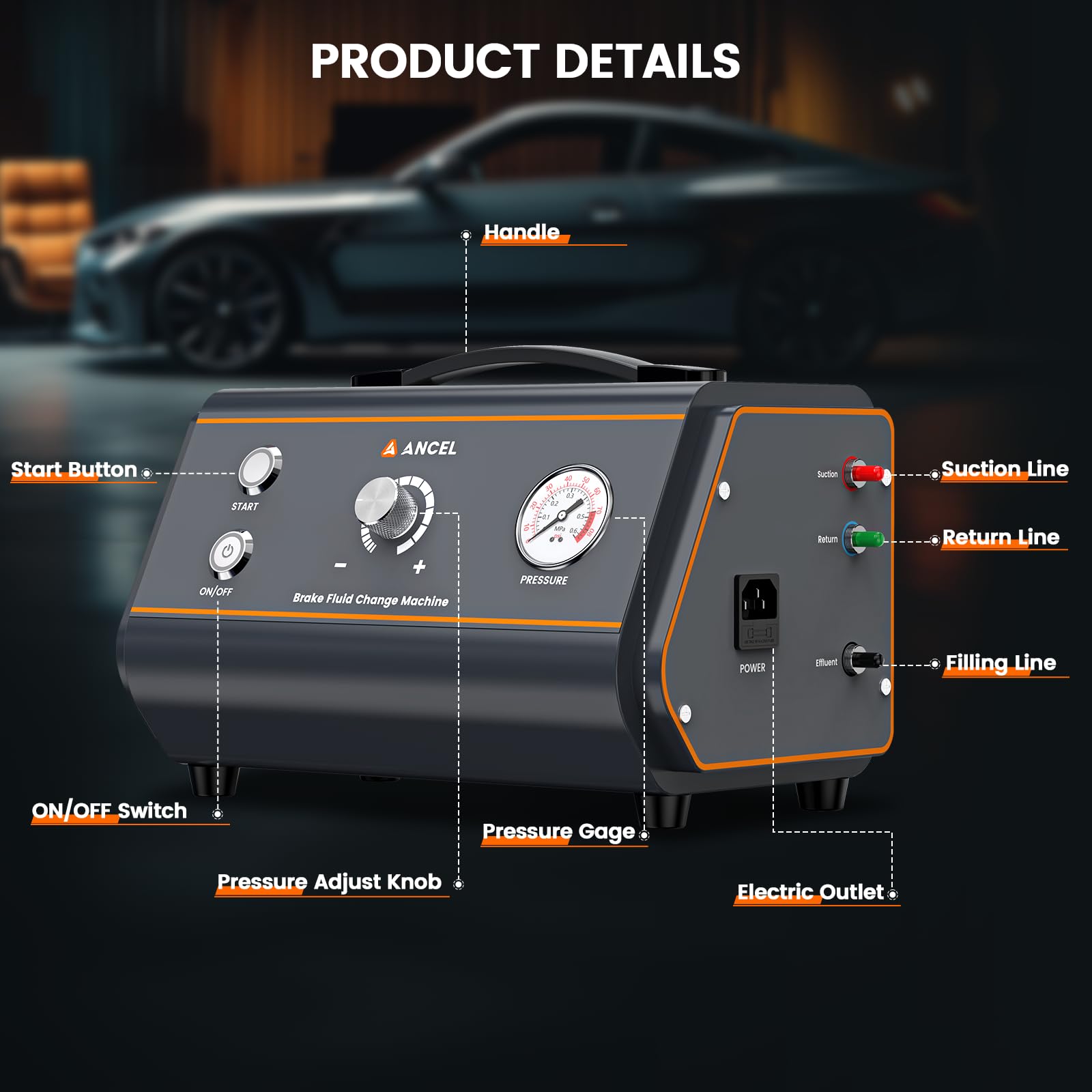 Snapklik.com : ANCEL BR1000 Automatic Brake Bleeder Kit, One Person ...