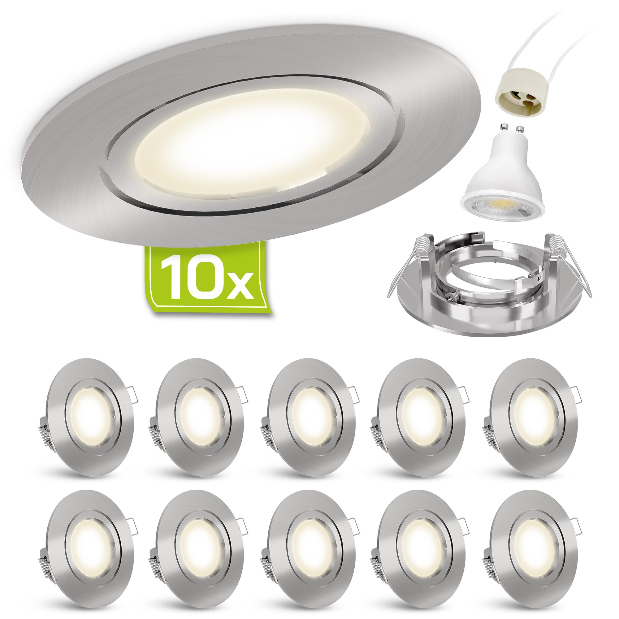 Halogenos Empotrables Techo Foco Aro Fijo Empotrable 8cm Marco Blanco ...