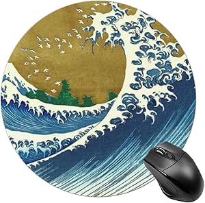 Amazon.com: Hokusai Big Wave Japan Vintage Ocean Mouse pad Round Mouse ...