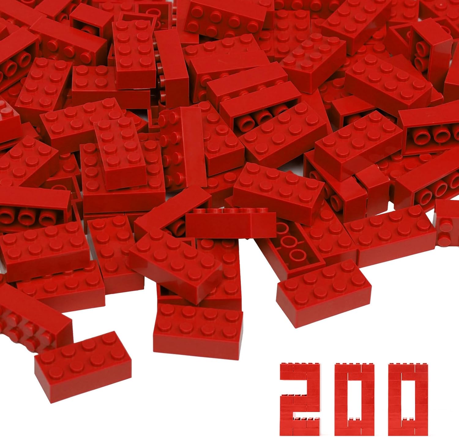 Amazon.com: Unirolic Classic Building Bricks, 200 Piece 2x4 Building Blocks STEM Creative ...