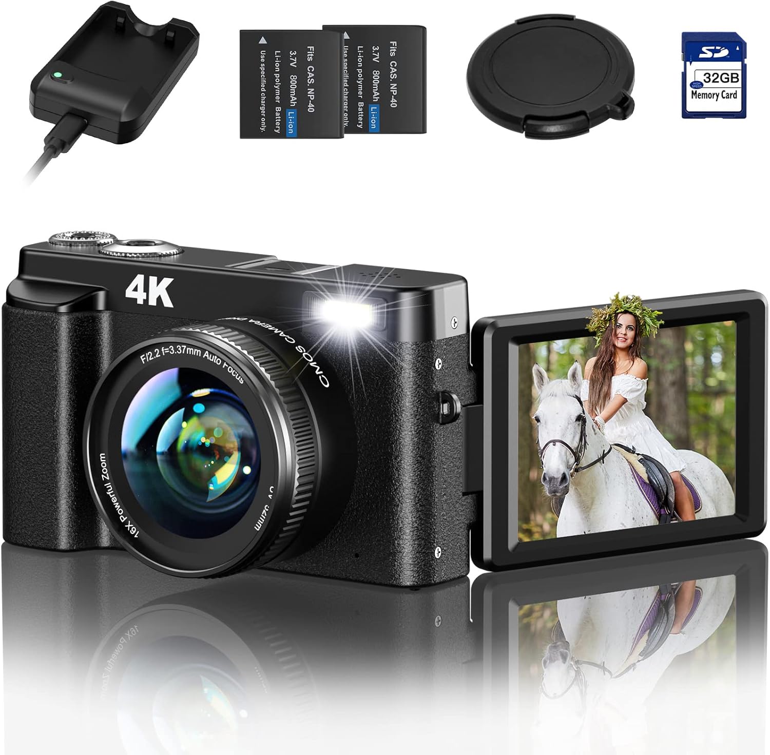 4K Digital Camera Camcorder, Aufoya Autofocus 48MP 60FPS Video Camera ...