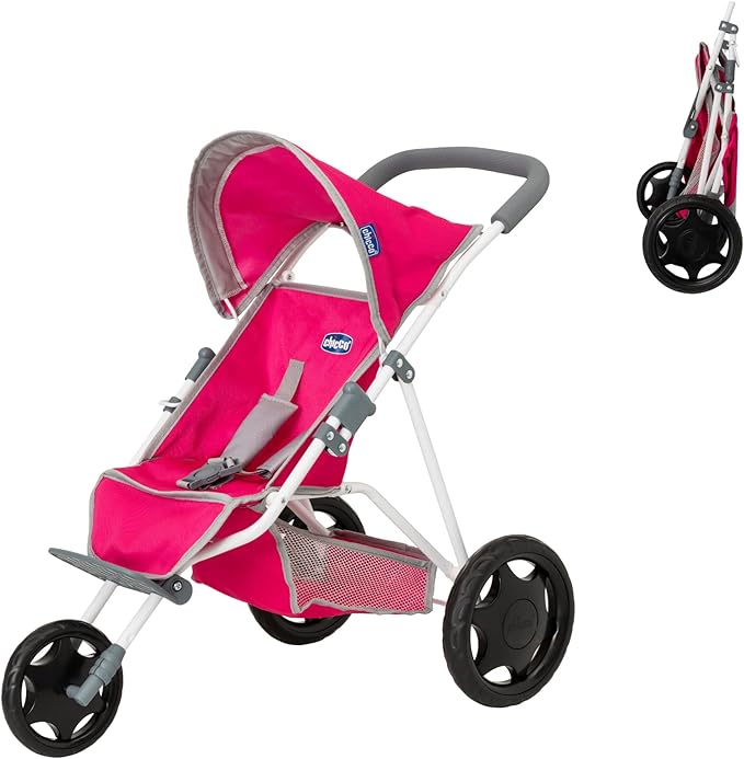 HTI Chicco Junior Active 3 Wheeled Pushchair Toy Dolls Buggy In Pink ...