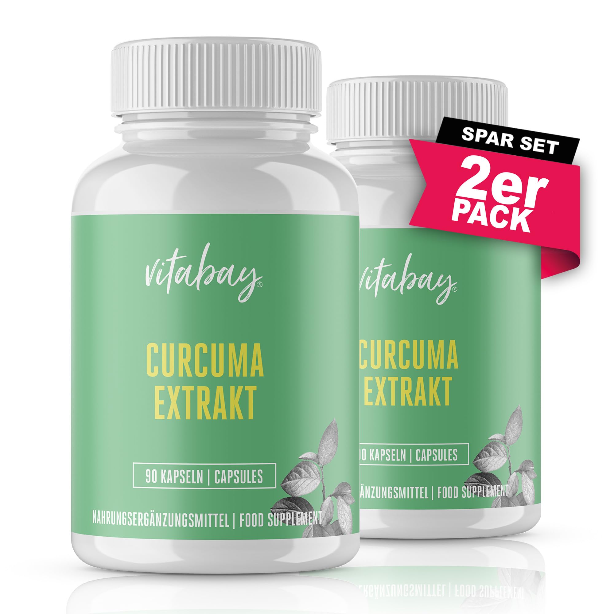 Vitabay Kurkuma Kapseln hochdosiert - VEGAN 180 Kapseln 500mg mit ...