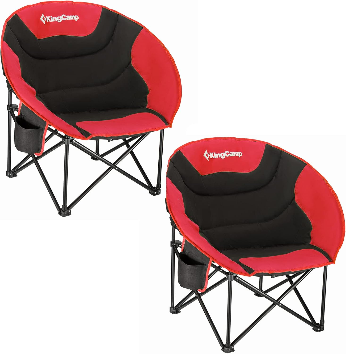 Amazon.com: KingCamp 2 Pack Camping Chair Oversized Padded Moon Round ...