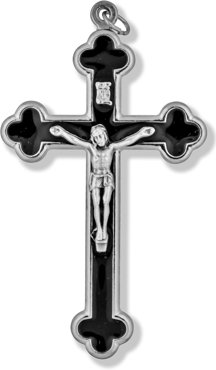 Amazon.com: Venerare Traditional Latin Cross Pendant with Black Inlay ...