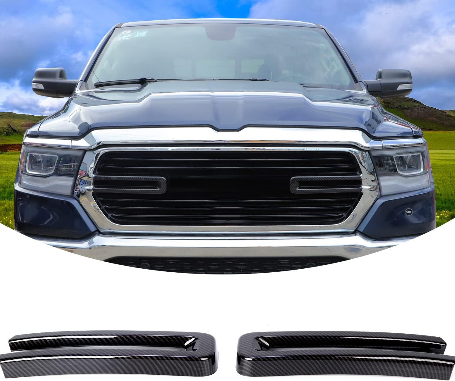 Amazon.com: Hoolcar Exterior Front Grill Inserts Cover Trim Kit Center ...