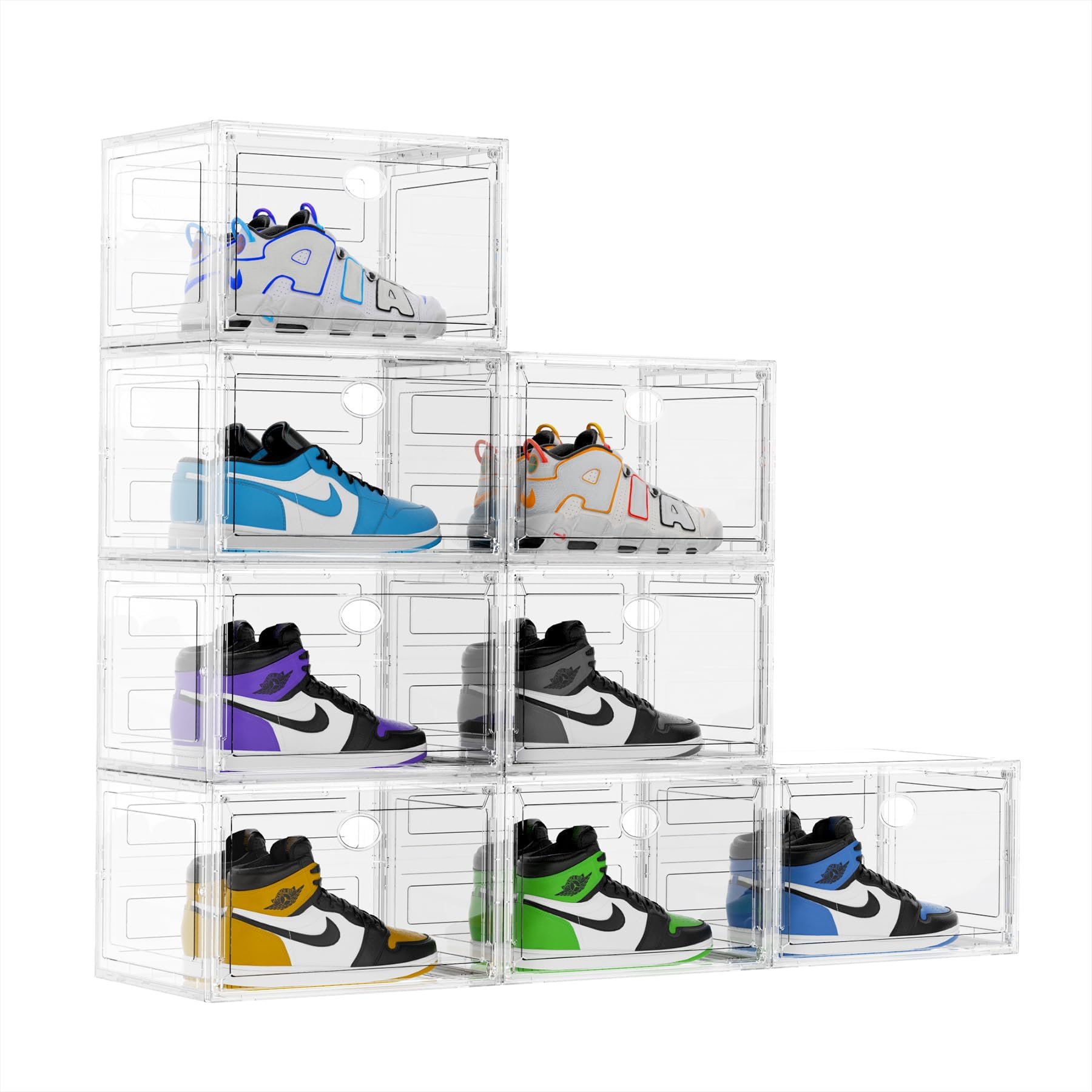 Amazon.com: DAYOOH 10 Pack Clear Shoe Boxes Sneaker Storage for ...