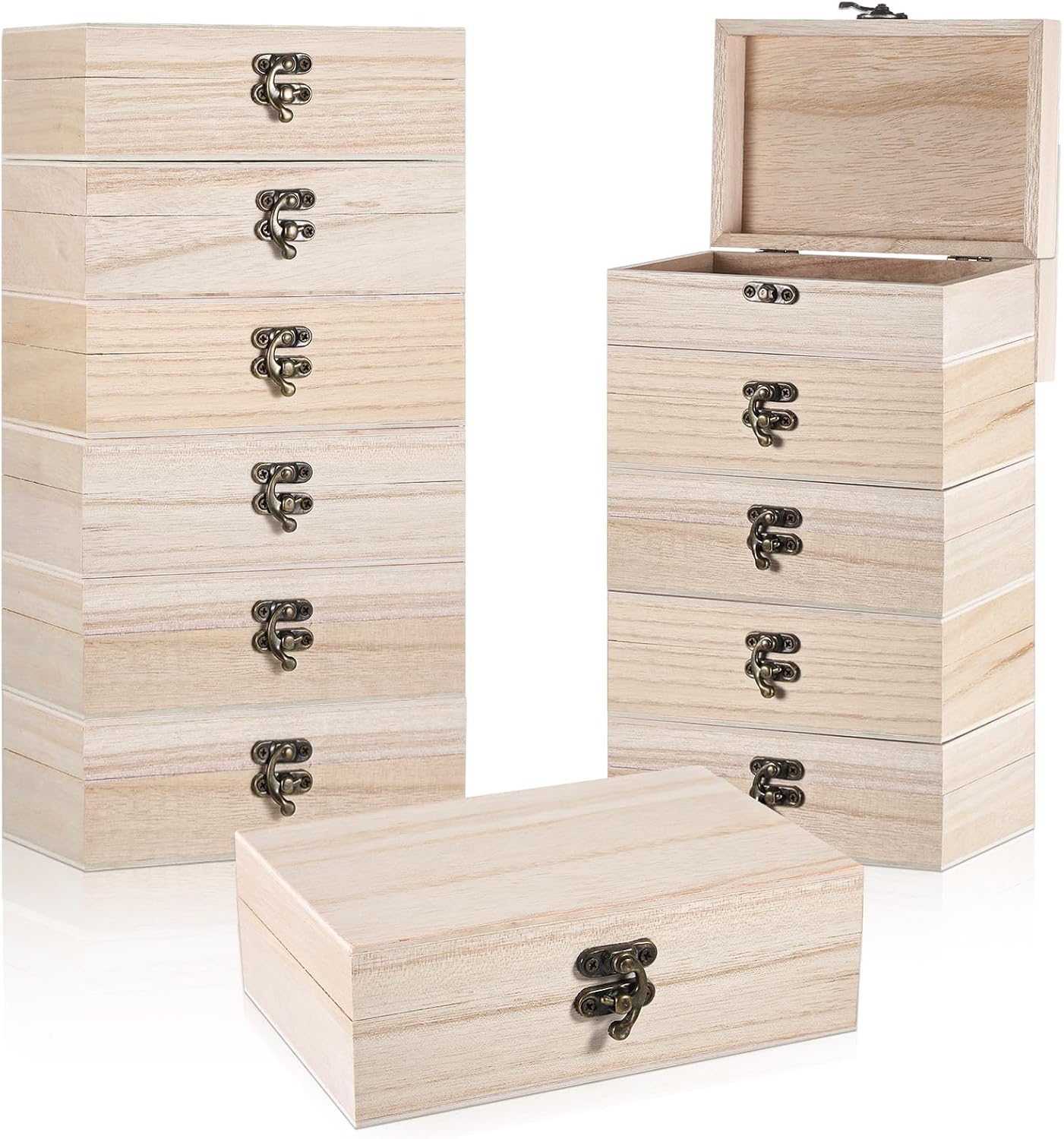 Amazon.com: IANFAN 12 Pack 6 x 4 x 2 Inch Unfinished Wooden Boxes for ...