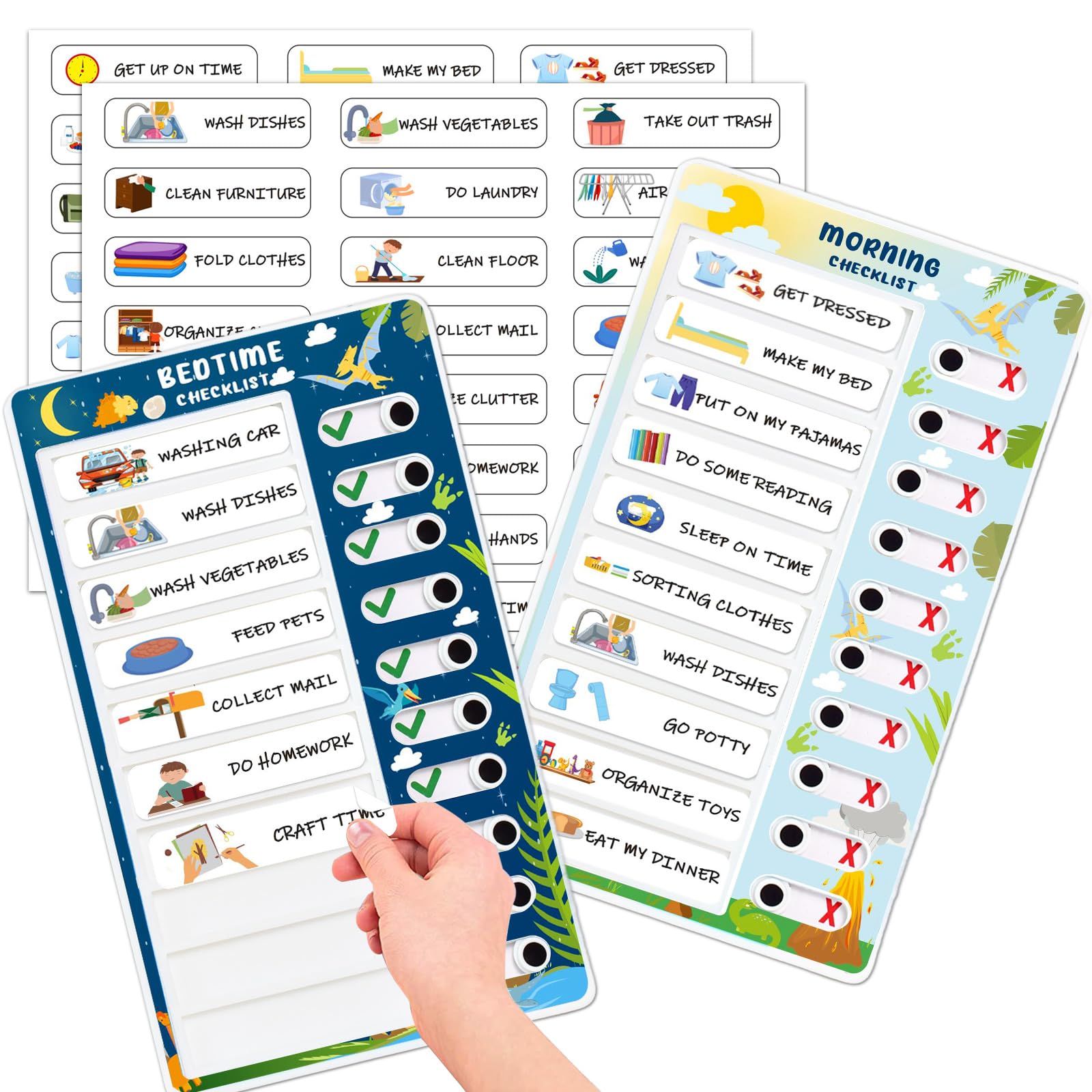 Amazon.com: Chore Chart for Kids Interactive Morning Bedtime Routine ...