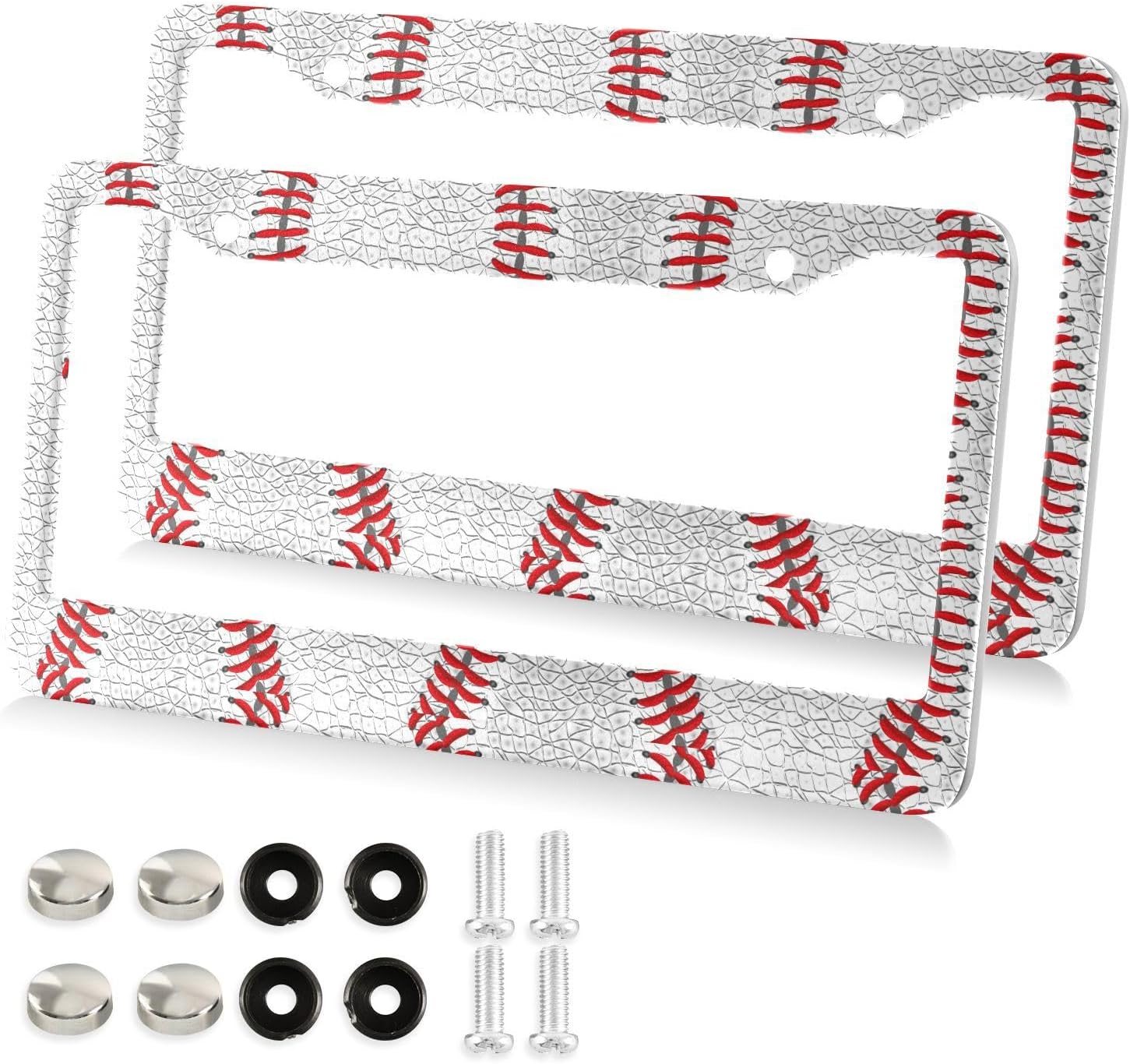 Amazon.com: Baseball Lines License Plate Frame, Decorative Aluminum Car ...