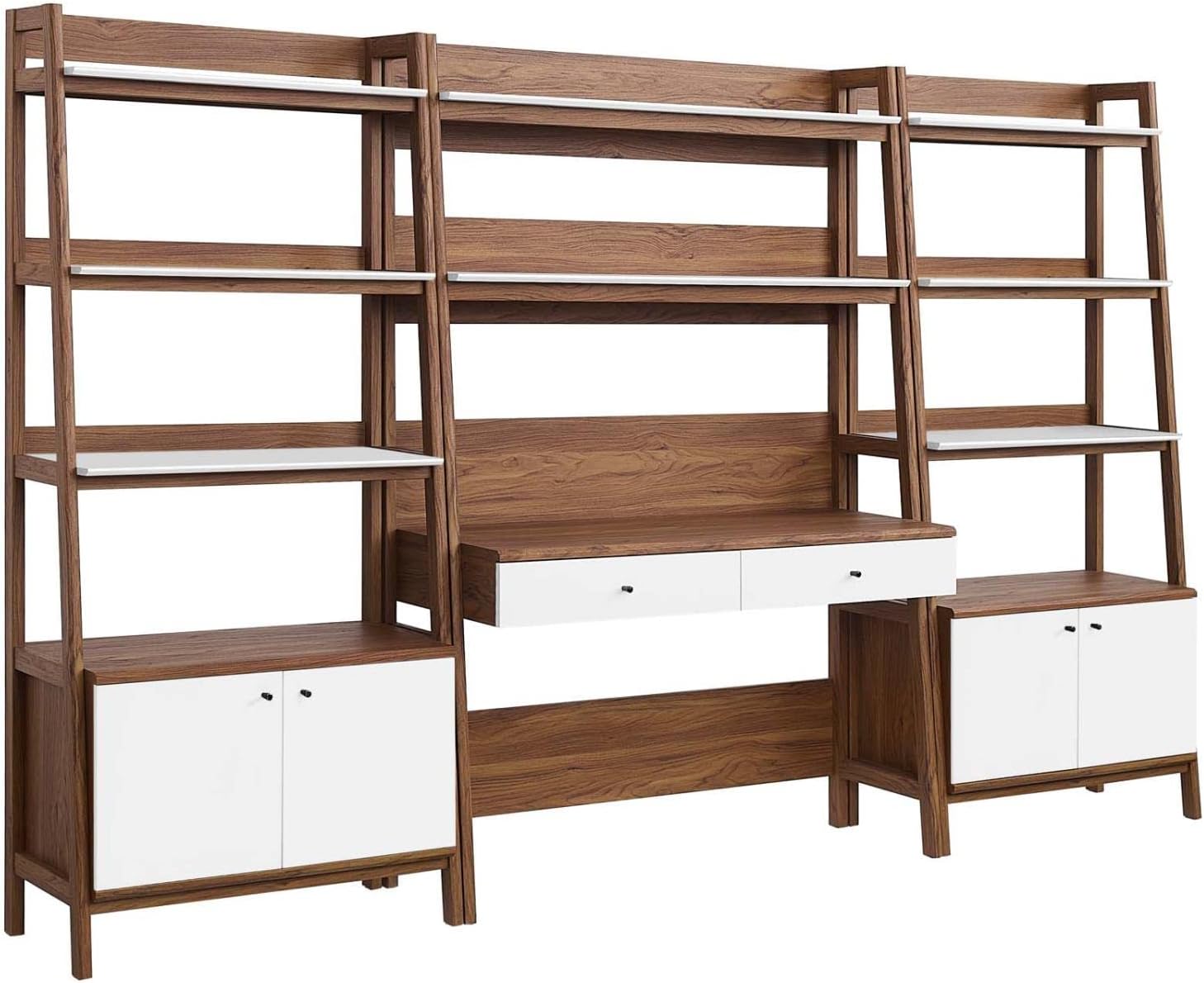 Amazon.com: Modway 3-Piece Home Office Desk and Bookshelf Display Case ...