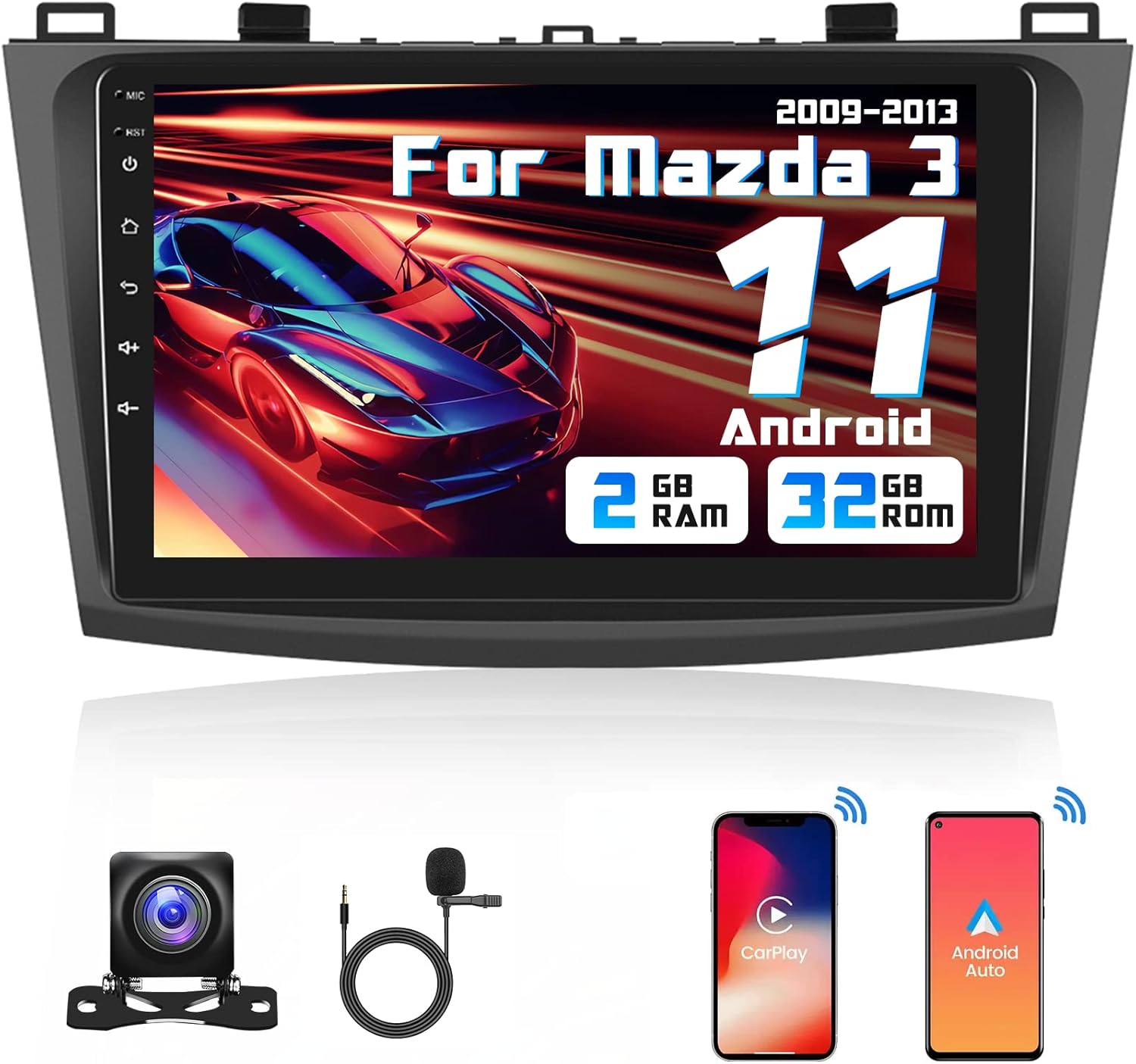 Amazon.com: [2G+32G] Android 11 Car Stereo with Wireless Apple CarPlay ...