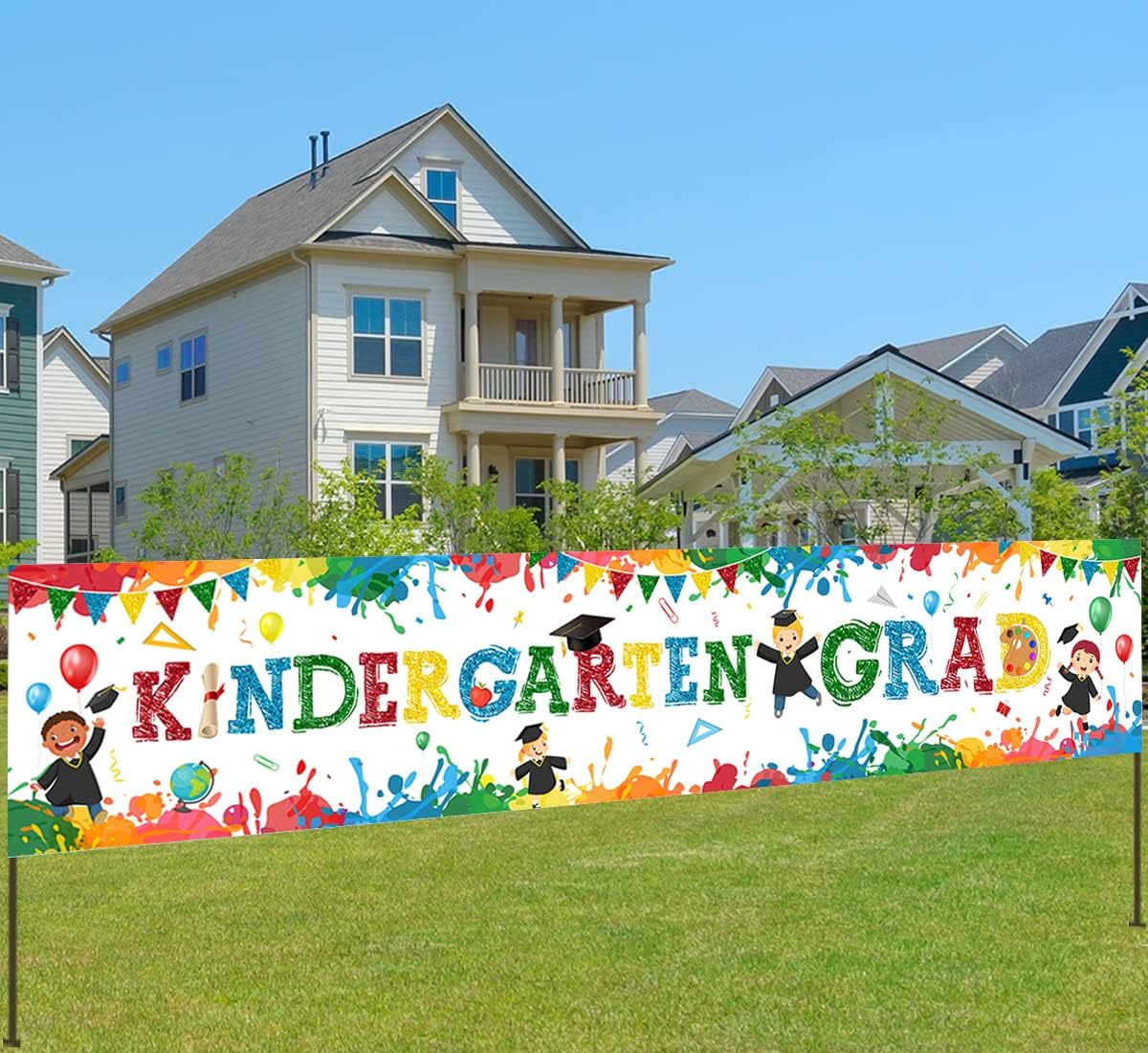 Amazon.com: Kindergarten Graduation Banner-Preschool Graduation Party ...