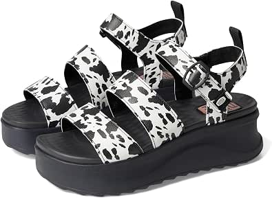 Amazon.com | HEYDUDE Women's Delray Buckle Animal Black/White 11 Medium ...