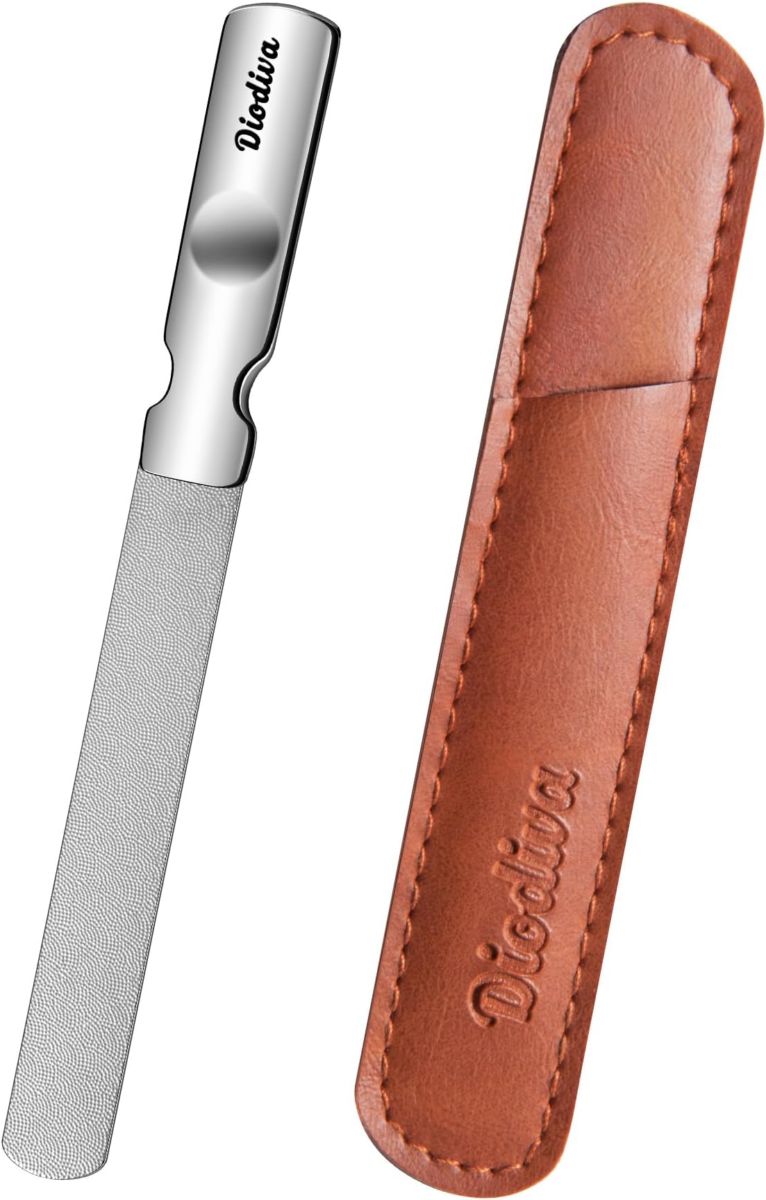 Amazon.com : Medium Grit Metal Nail File with Travel Leather Case ...
