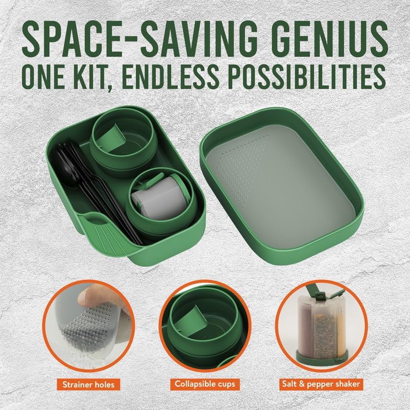 Kit de camping para 2 Juego compacto de 12 piezas que incluye tazas ...