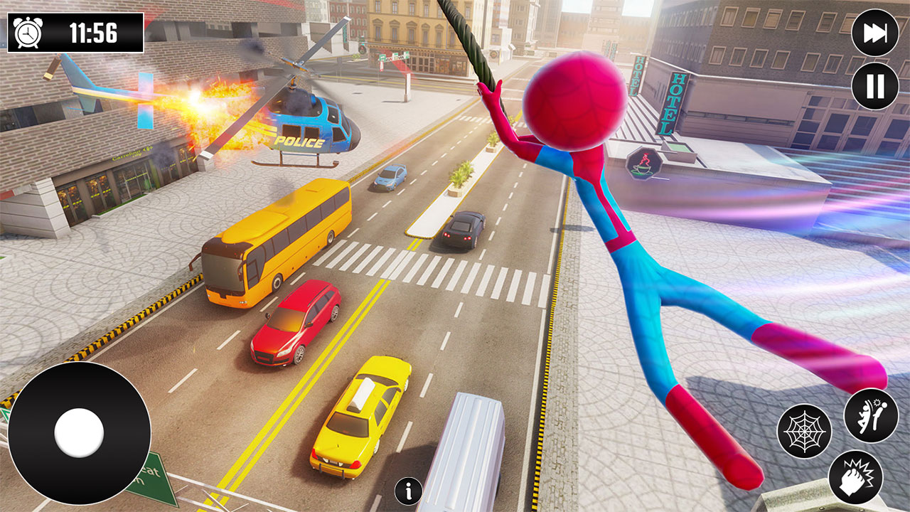 Stick Spider Hero Rope Flying Fight Crime City: Stickman Auto Town ...