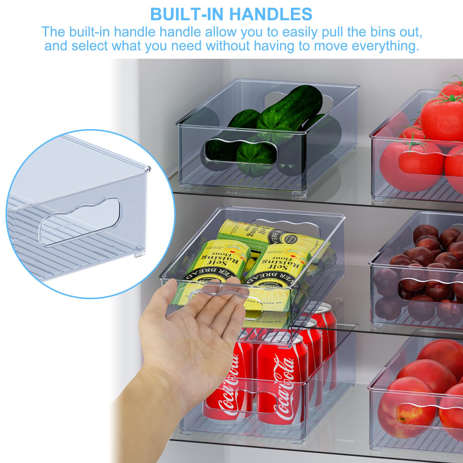 changshengda Fridge Storage Organisers – 6 Pack (3 Sizes) Fridge ...