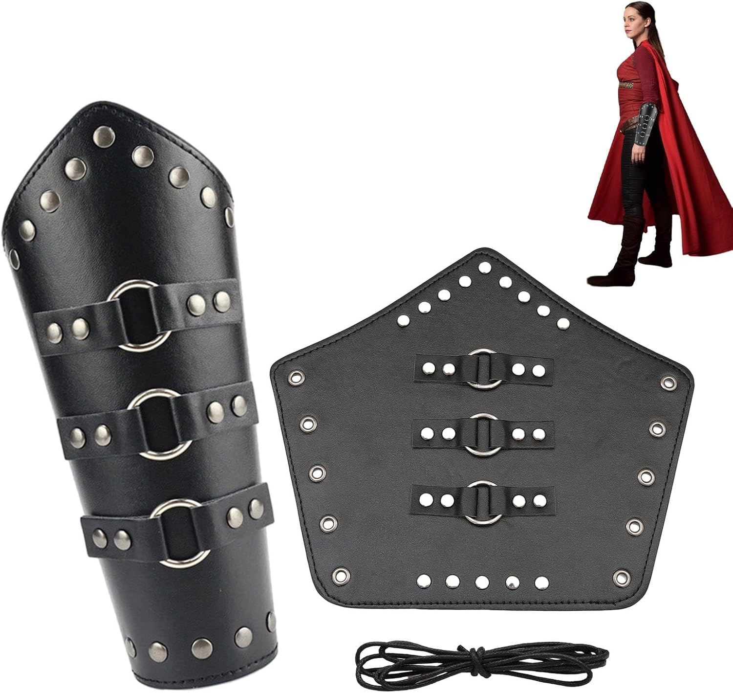 Amazon.com: QKDS Leather Arm Guards, 1 Pair Leather Buckle Arm Bracers ...